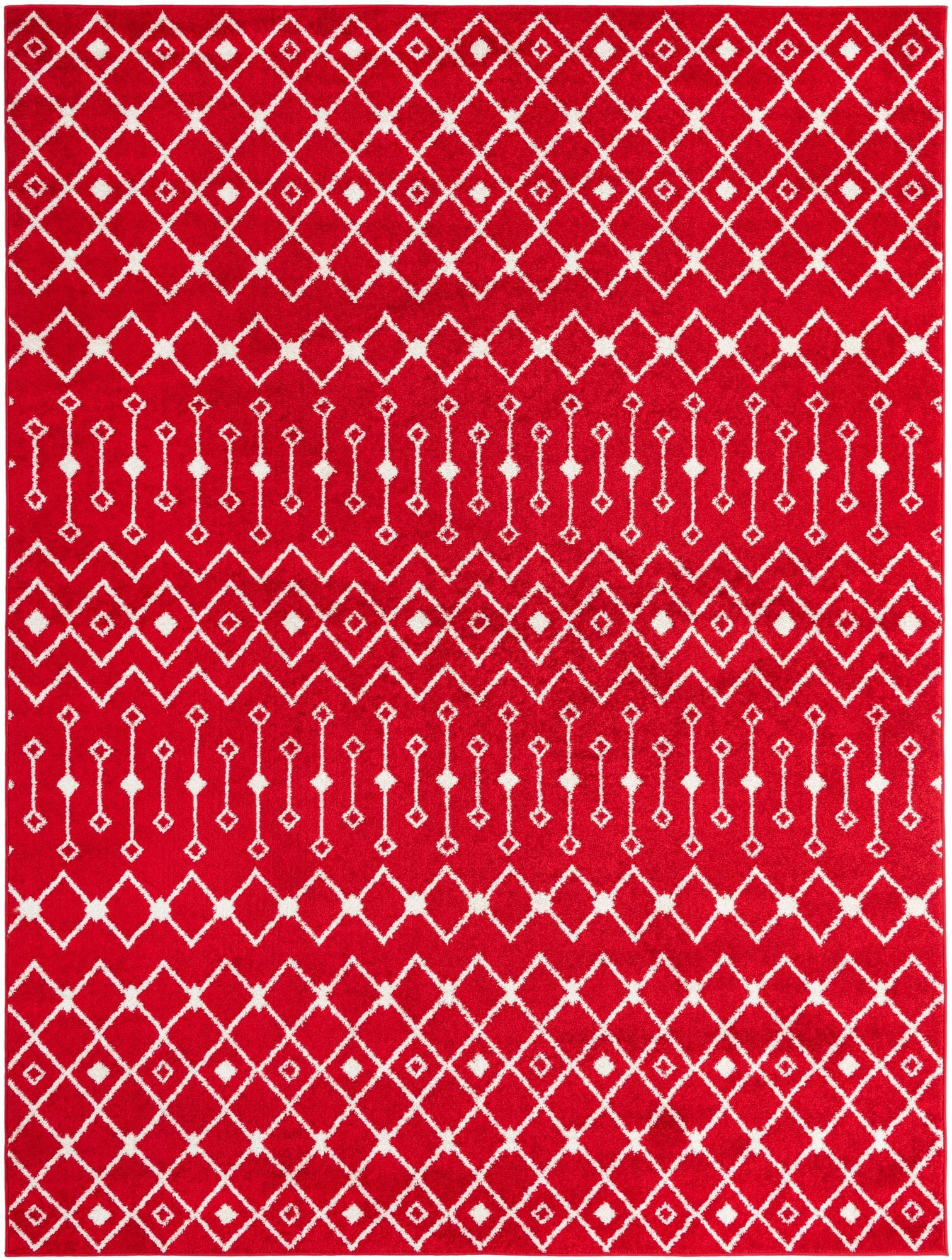 Rugs.com Moroccan Trellis Collection Rug – 9' x 12' Burgundy Red Medium ...
