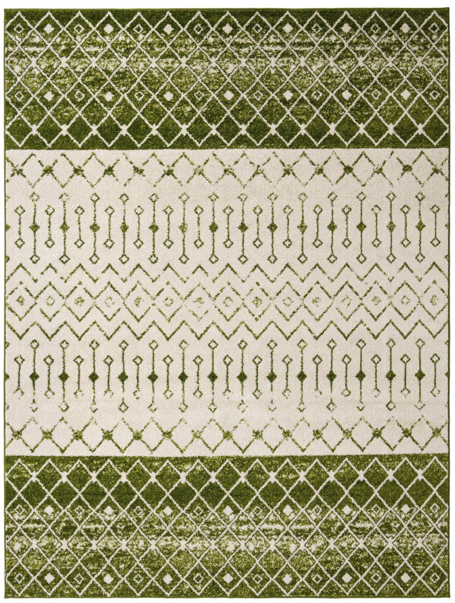 Rugs.com Moroccan Trellis Collection Rug – 9' x 12' Ivory Green Medium ...