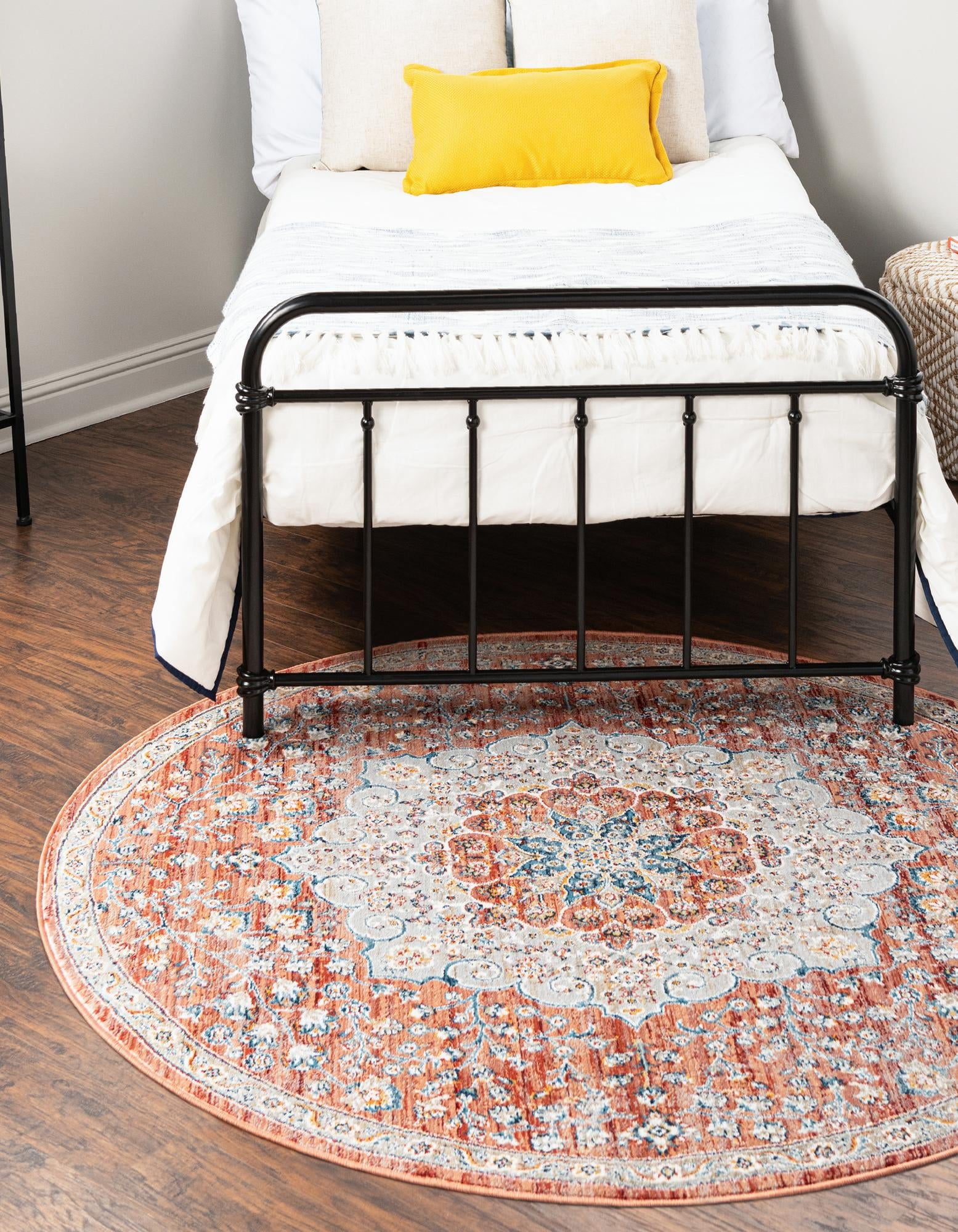 Rugs.com Newport Collection Rug – 7' Round Red Medium Rug Perfect For ...