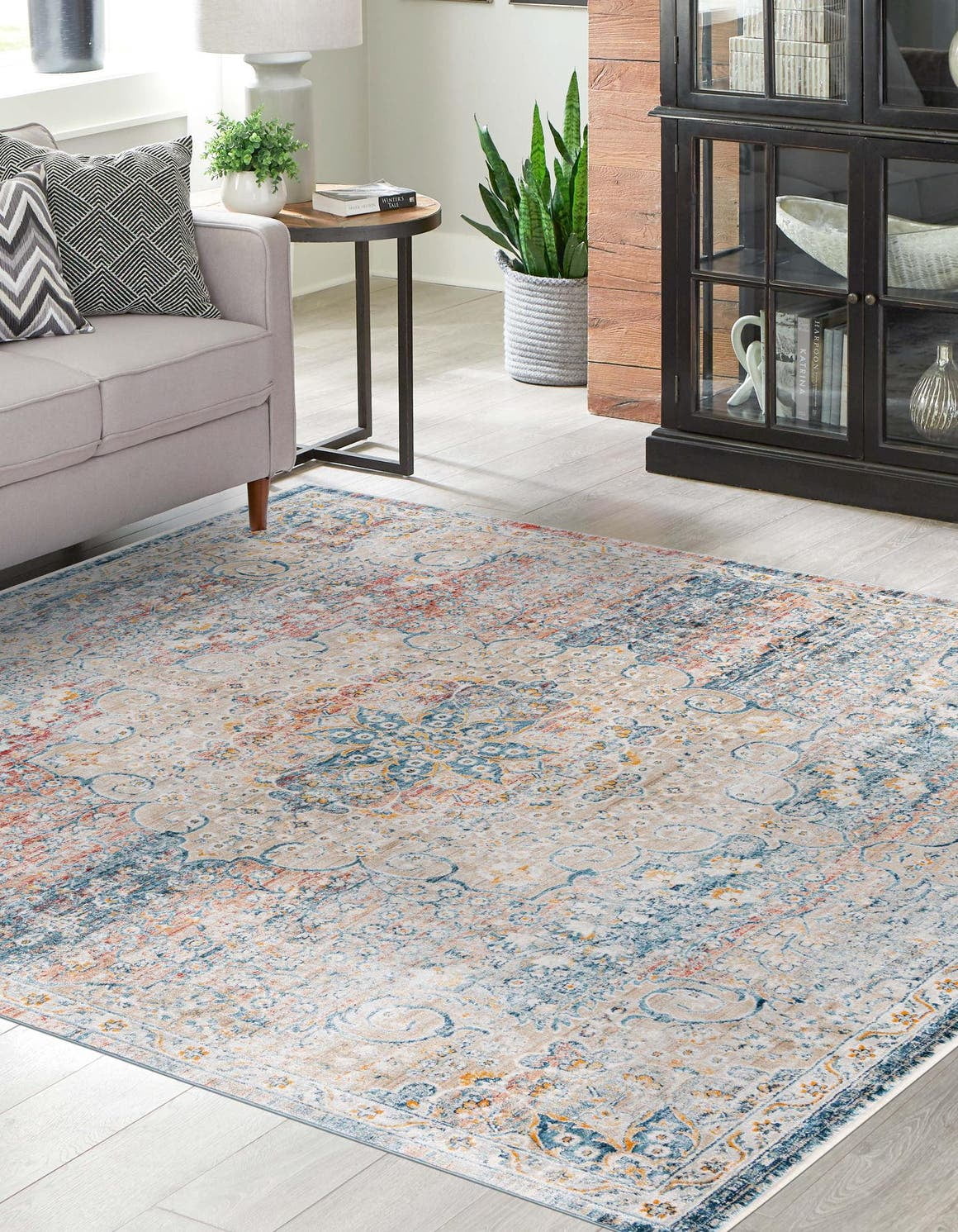 Rugs.com Newport Collection Rug – 8' Square Multi Medium Rug Perfect ...