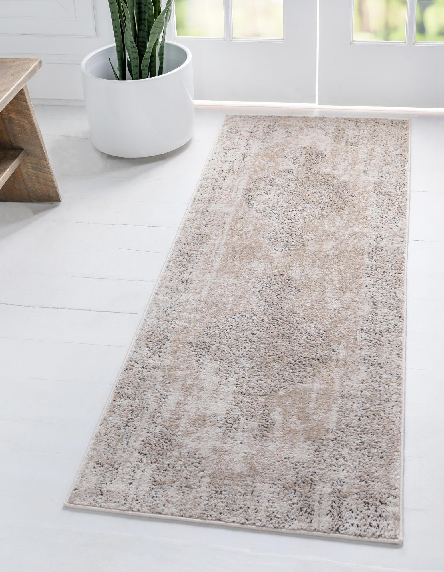 Rugs.com Oregon Collection Rug – 6 Ft Runner Ivory Low-Pile Rug Perfect ...