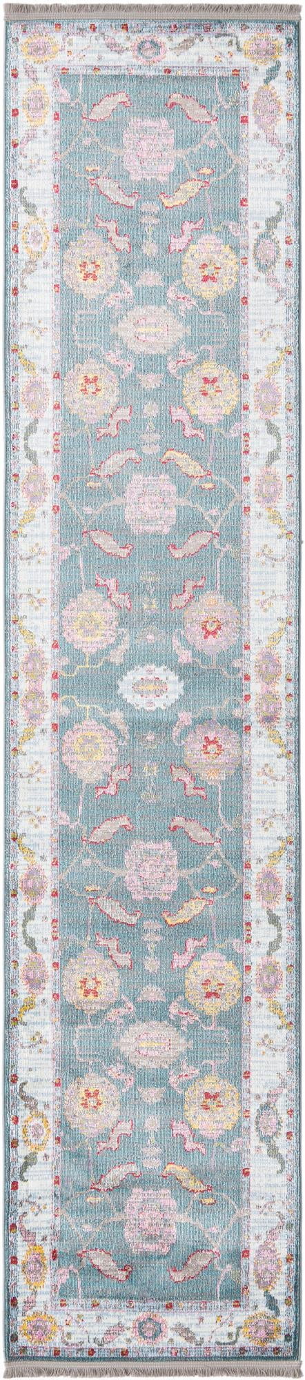 Rugs.com Paragon Collection Rug – 12 Ft Runner Gray Blue Medium-Pile ...