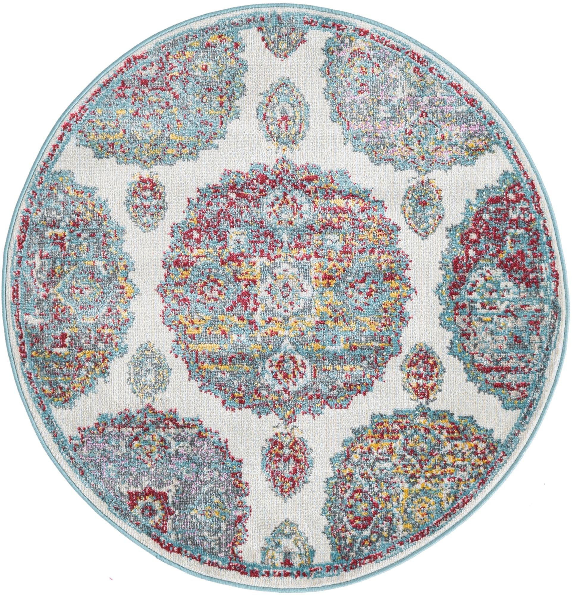 Rugs.com Paragon Collection Rug – 3 Ft Round Cream Medium-Pile Rug ...