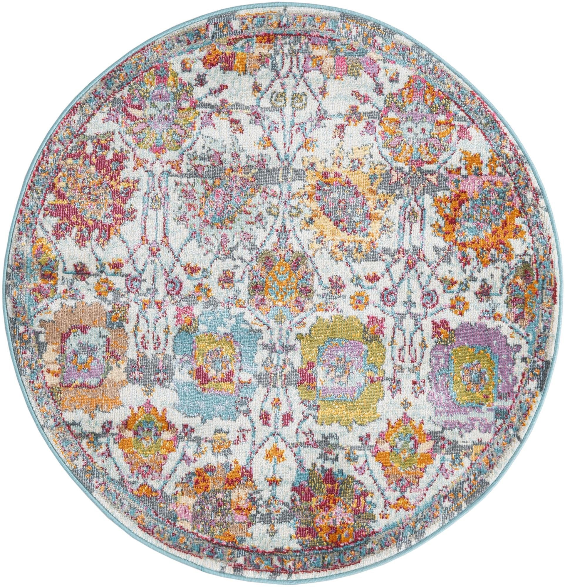 Rugs.com Paragon Collection Rug – 3 Ft Round Multi Medium-Pile Rug ...