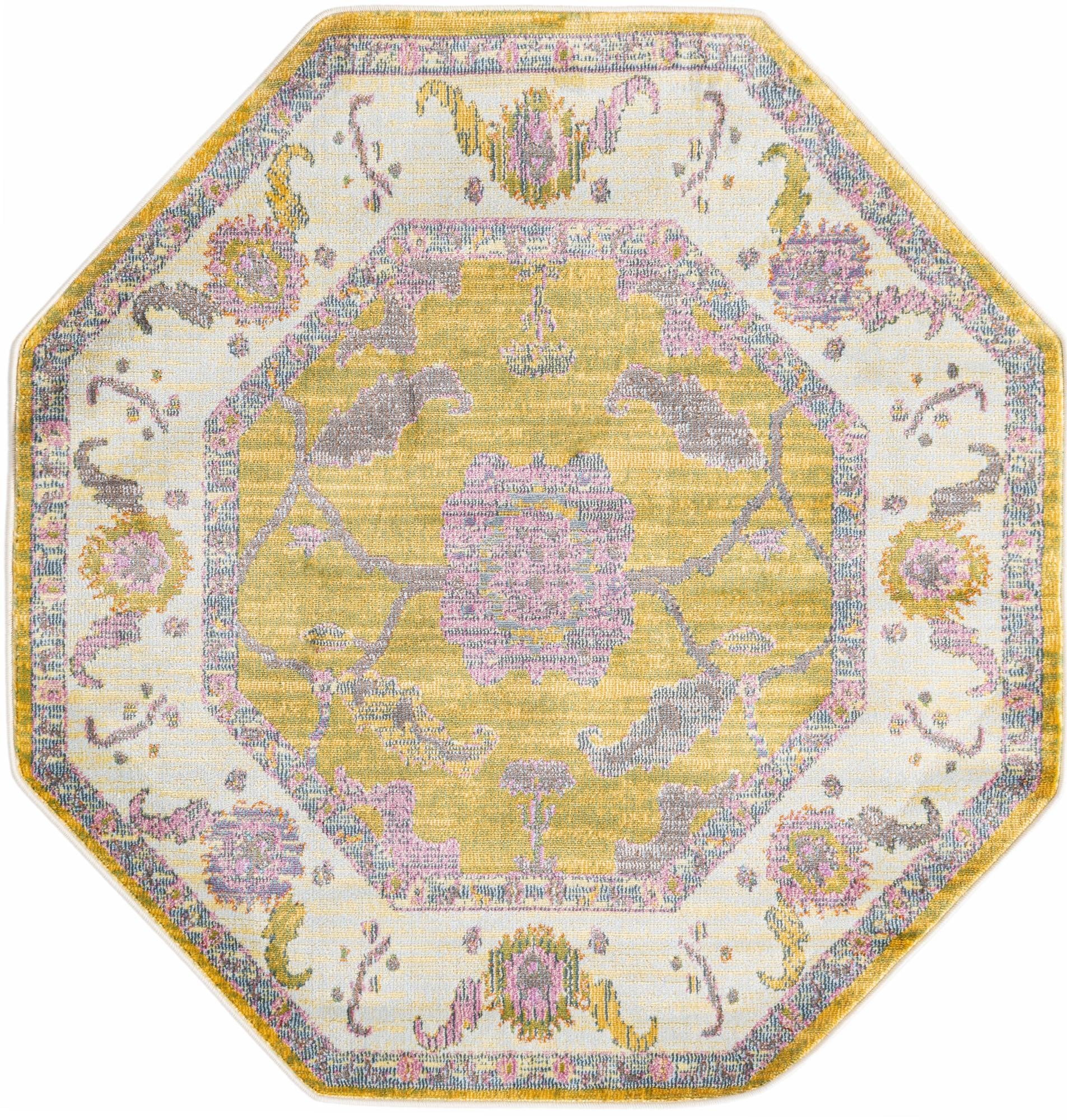 Rugs.com Paragon Collection Rug – 4 Ft Octagon Green Medium-Pile Rug ...