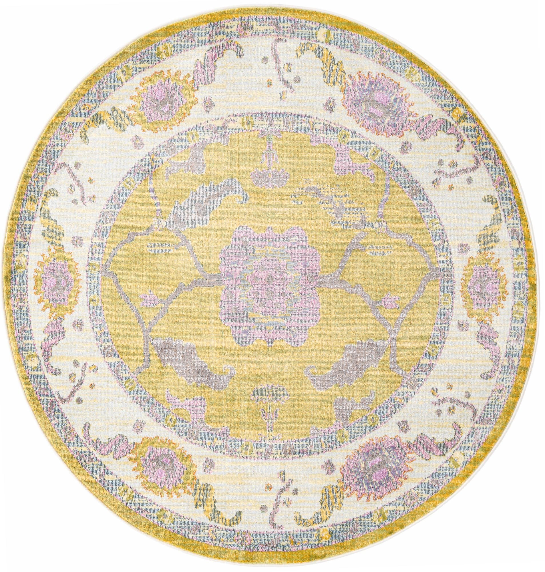 Rugs.com Paragon Collection Rug – 5 Ft Round Green Medium-Pile Rug ...