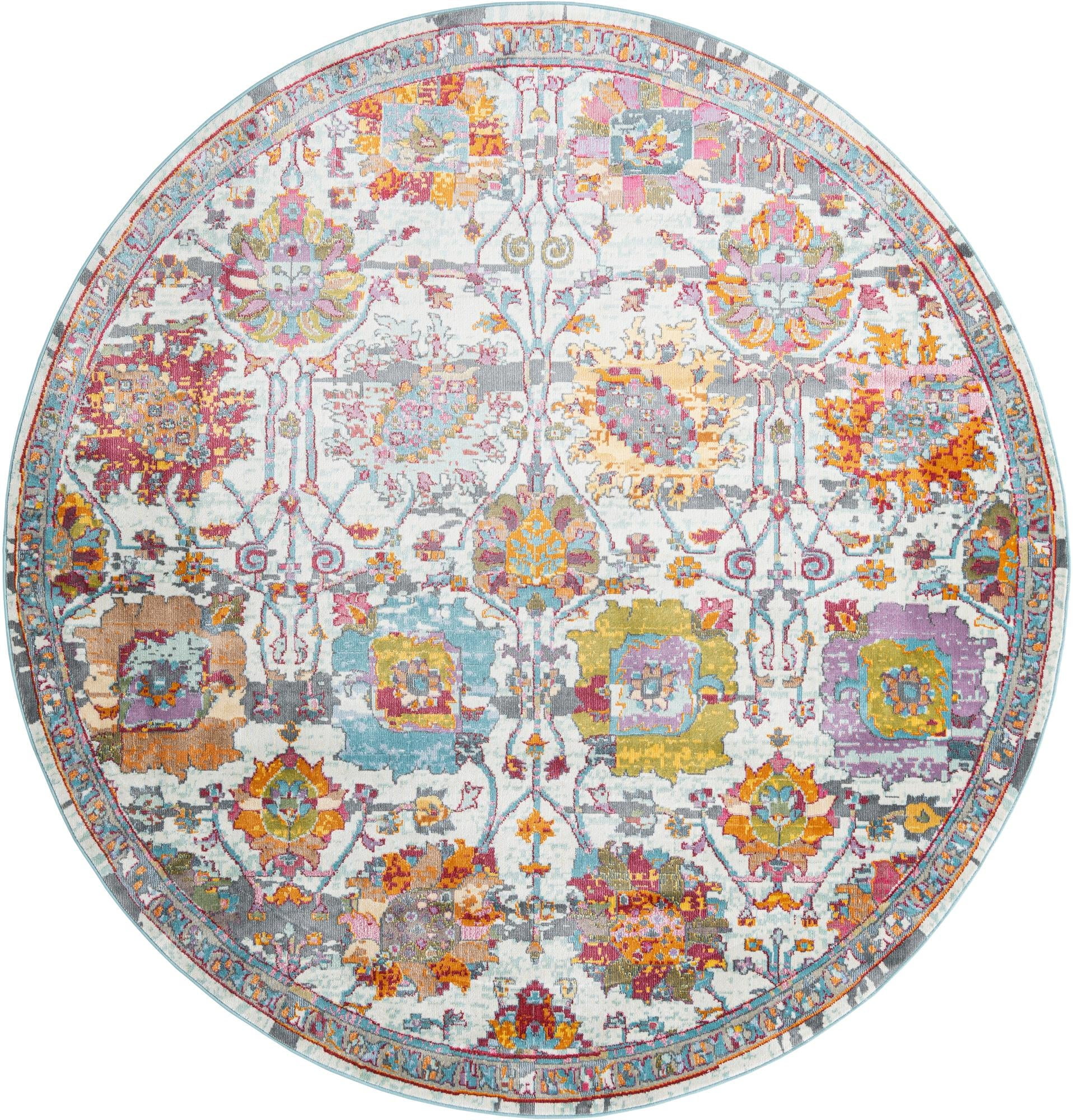Rugs.com Paragon Collection Rug – 5 Ft Round Multi Medium-Pile Rug ...