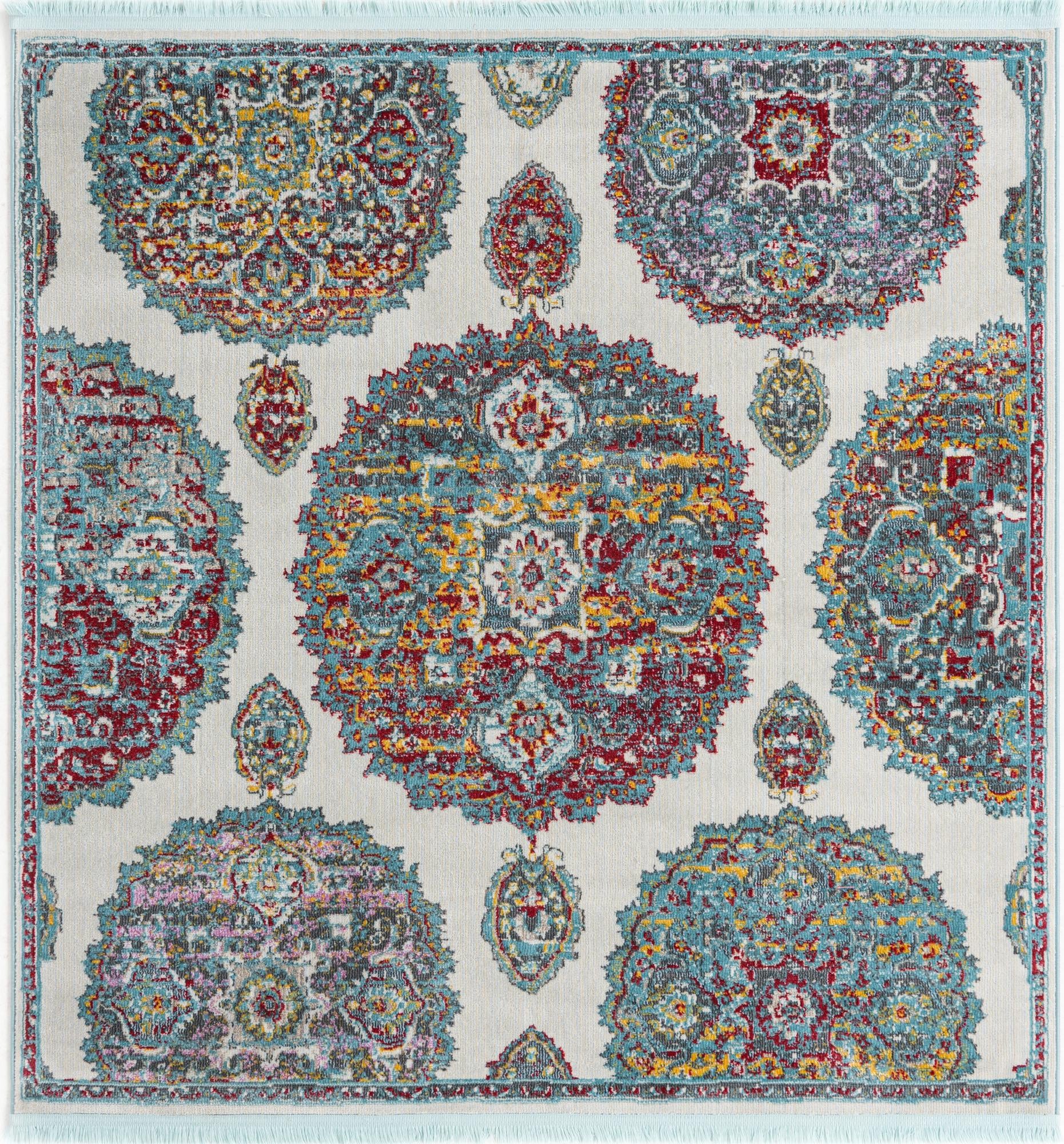 Rugs.com Paragon Collection Rug – 5 Ft Square Cream Medium-Pile Rug ...