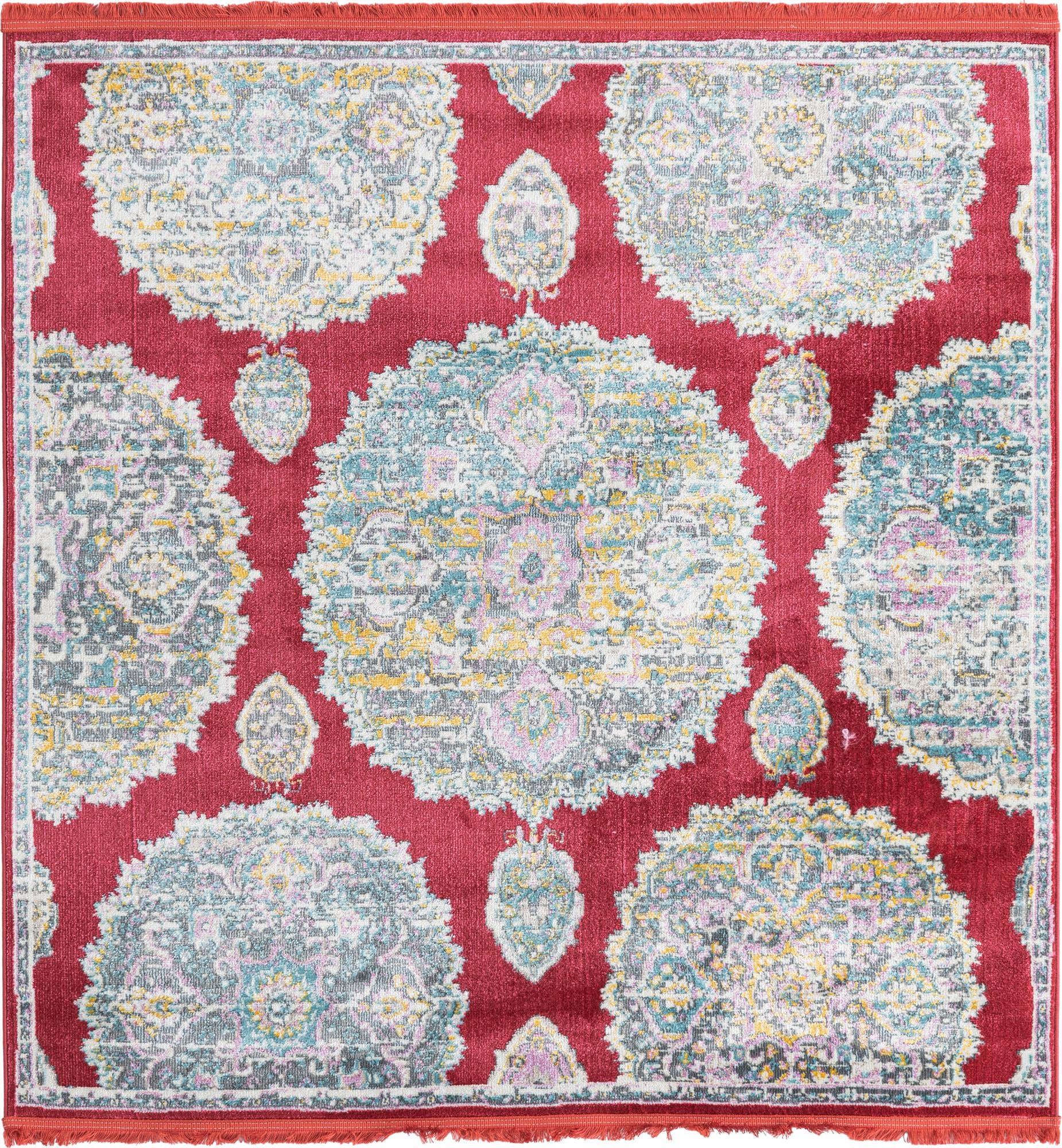 Rugs.com Paragon Collection Rug – 5 Ft Square Red Medium-Pile Rug ...