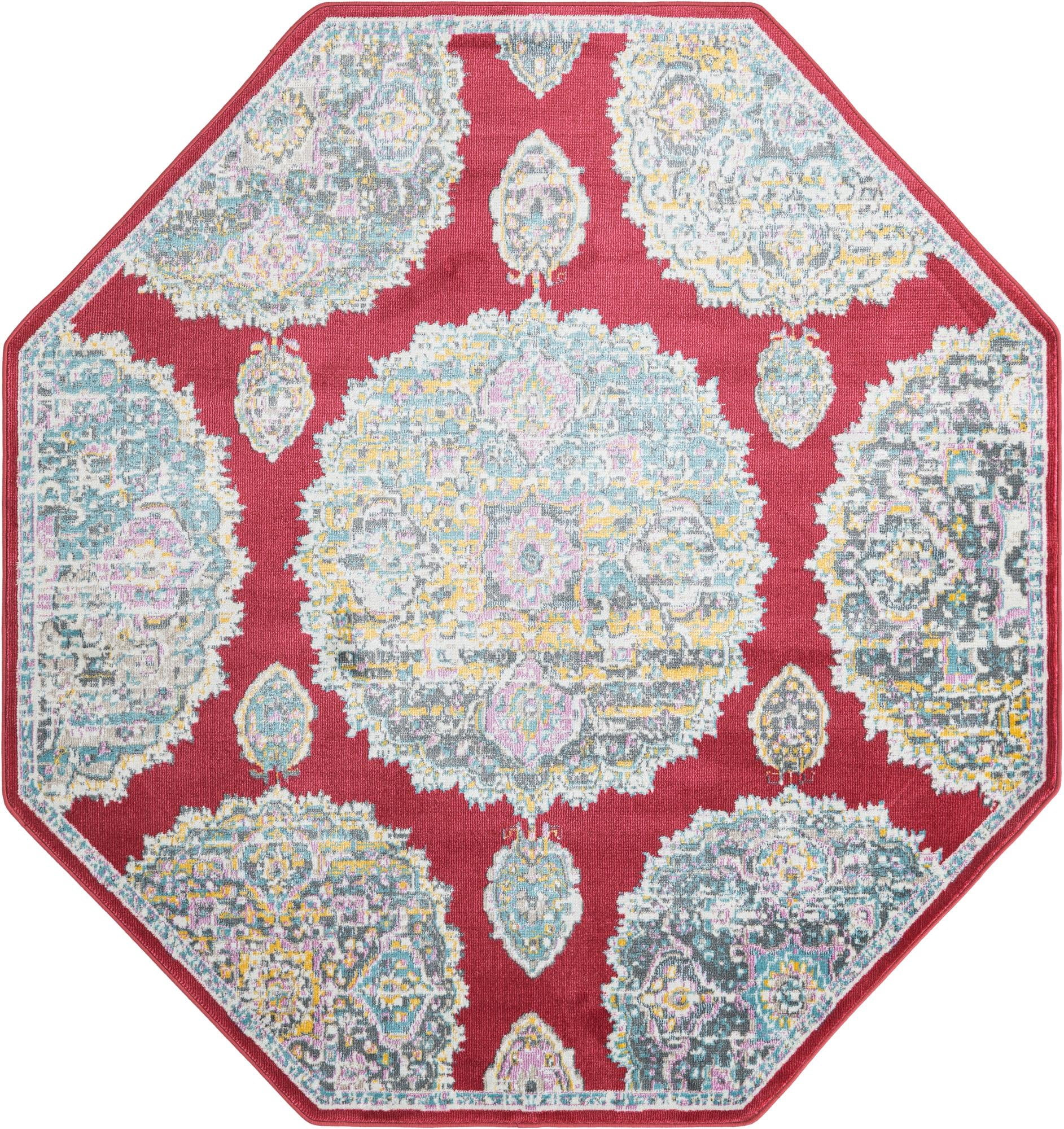 Rugs.com Paragon Collection Rug – 6 Ft Octagon Red Medium-Pile Rug ...