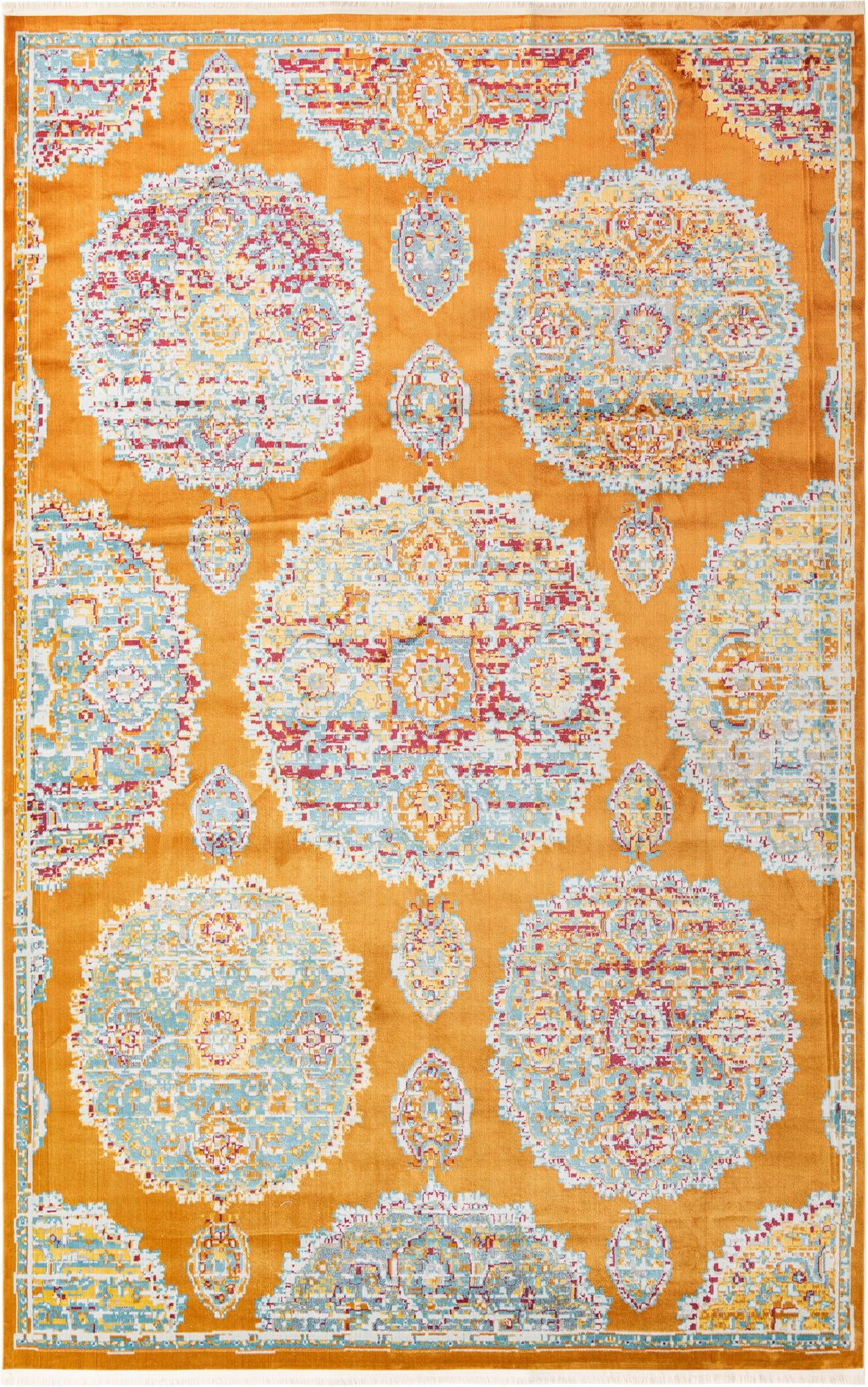 Rugs.com Paragon Collection Rug – 6' x 9' Orange Medium-Pile Rug ...