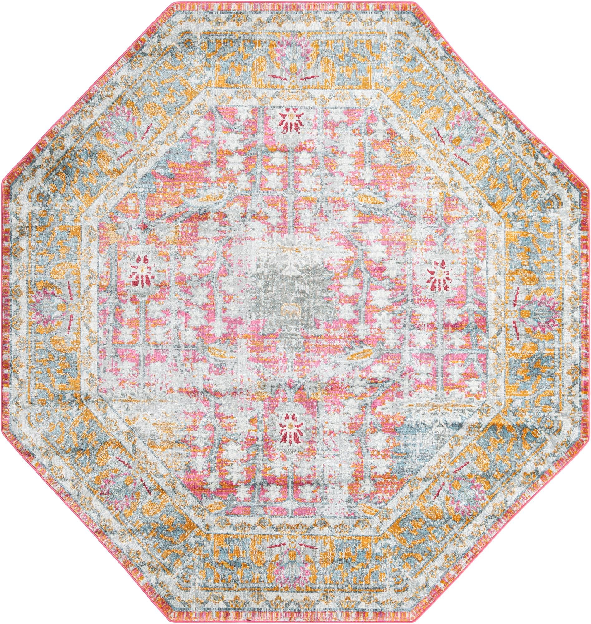 Rugs.com Paragon Collection Rug – 8 Ft Octagon Pink Medium-Pile Rug ...