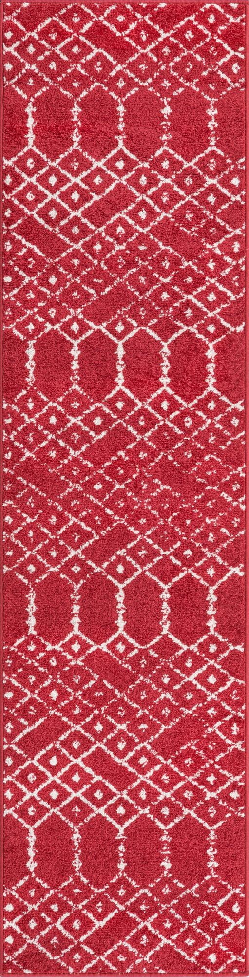 Rugs.com Paxon Trellis Collection Rug – 10 Ft Runner Raspberry Pink ...