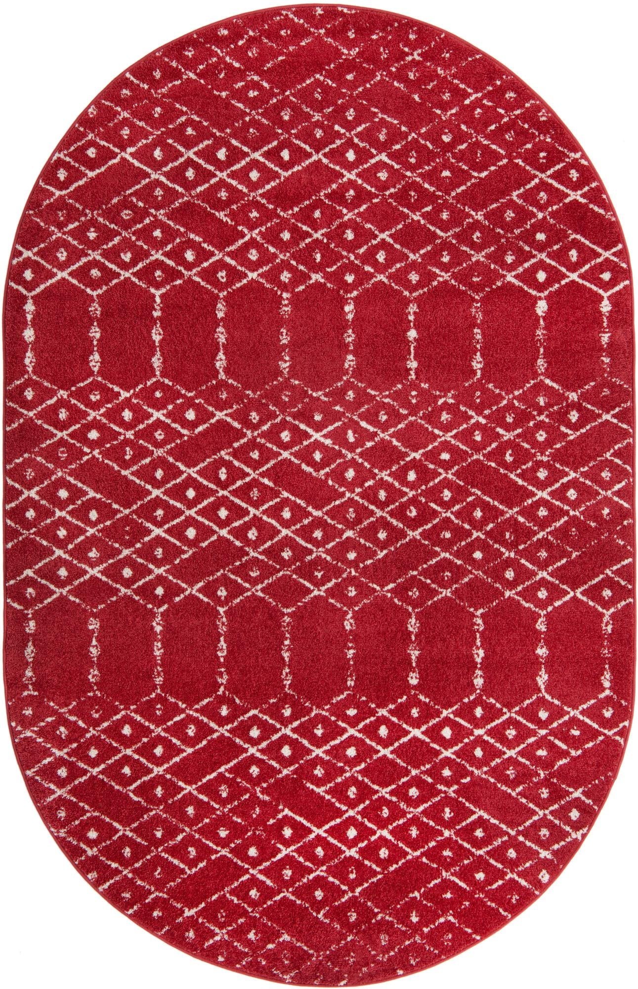 Rugs.com Paxon Trellis Collection Rug – 4' x 6' Oval Raspberry Pink ...