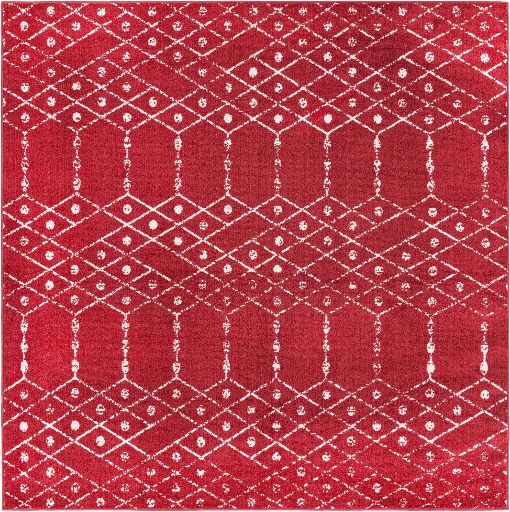 Rugs.com Paxon Trellis Collection Rug – 5 Ft Square Raspberry Pink ...