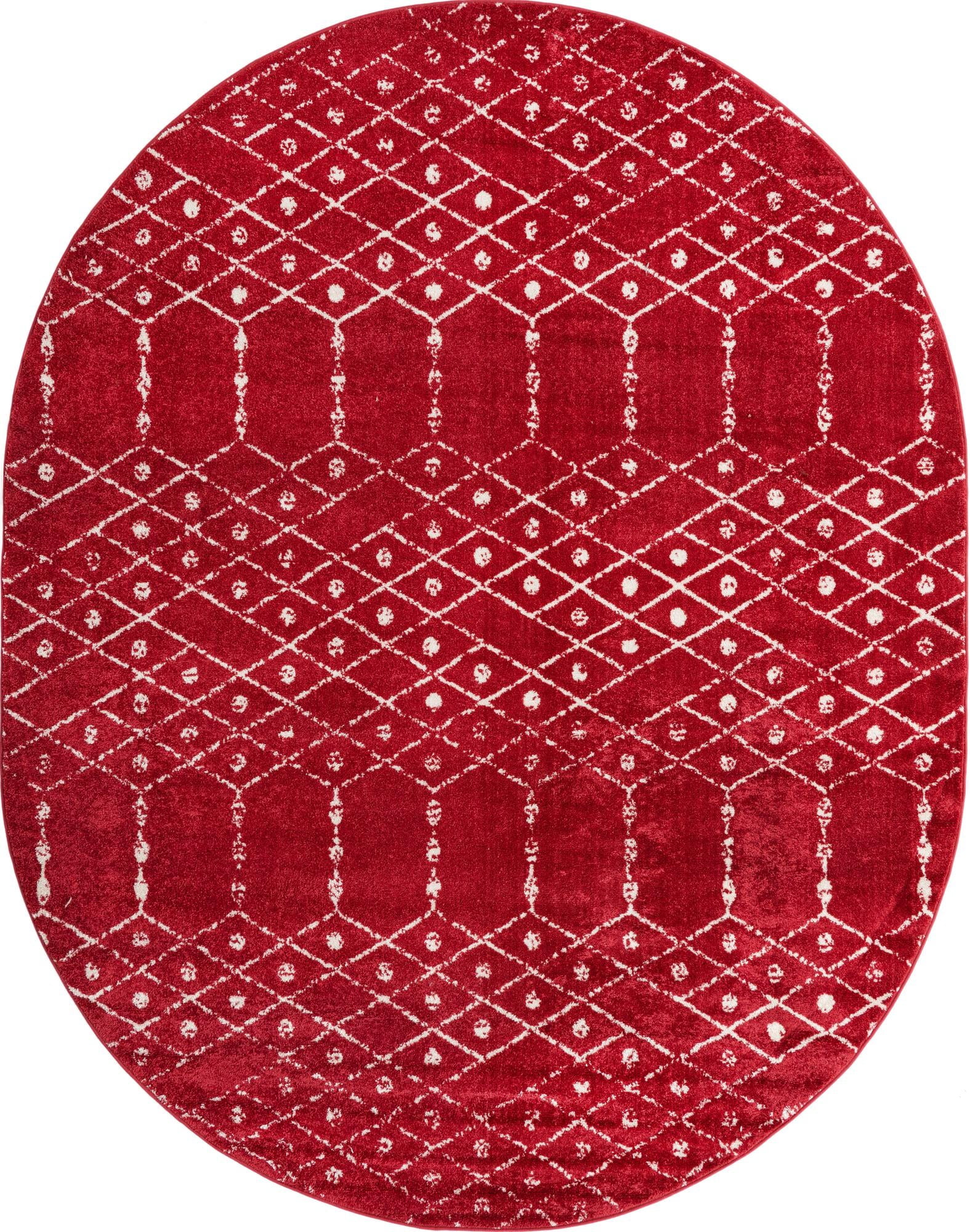Rugs.com Paxon Trellis Collection Rug – 5' x 8' Oval Raspberry Pink ...