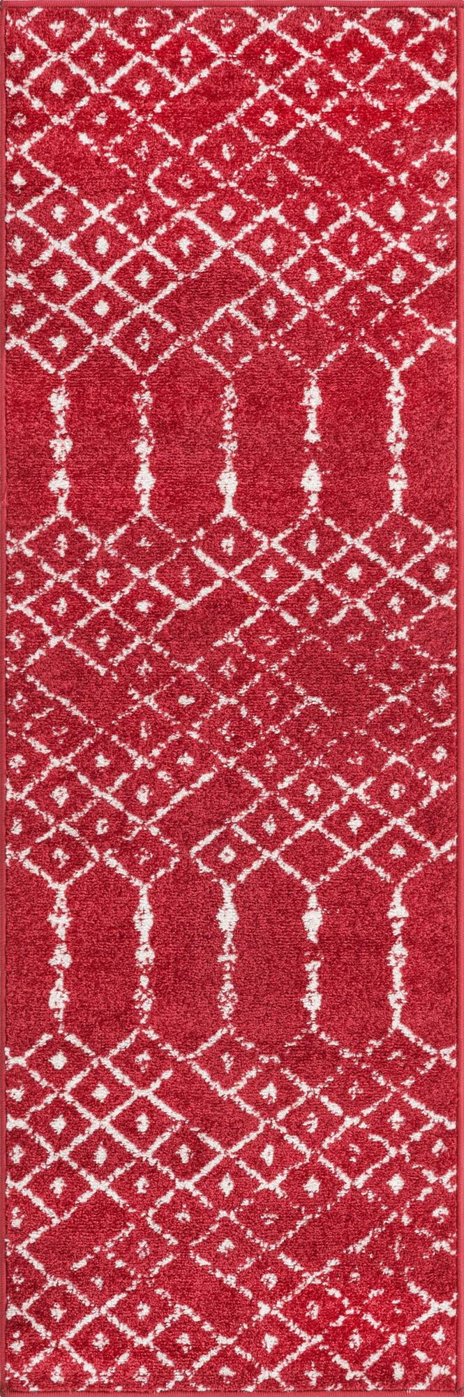 Rugs.com Paxon Trellis Collection Rug – 8 Ft Runner Raspberry Pink ...