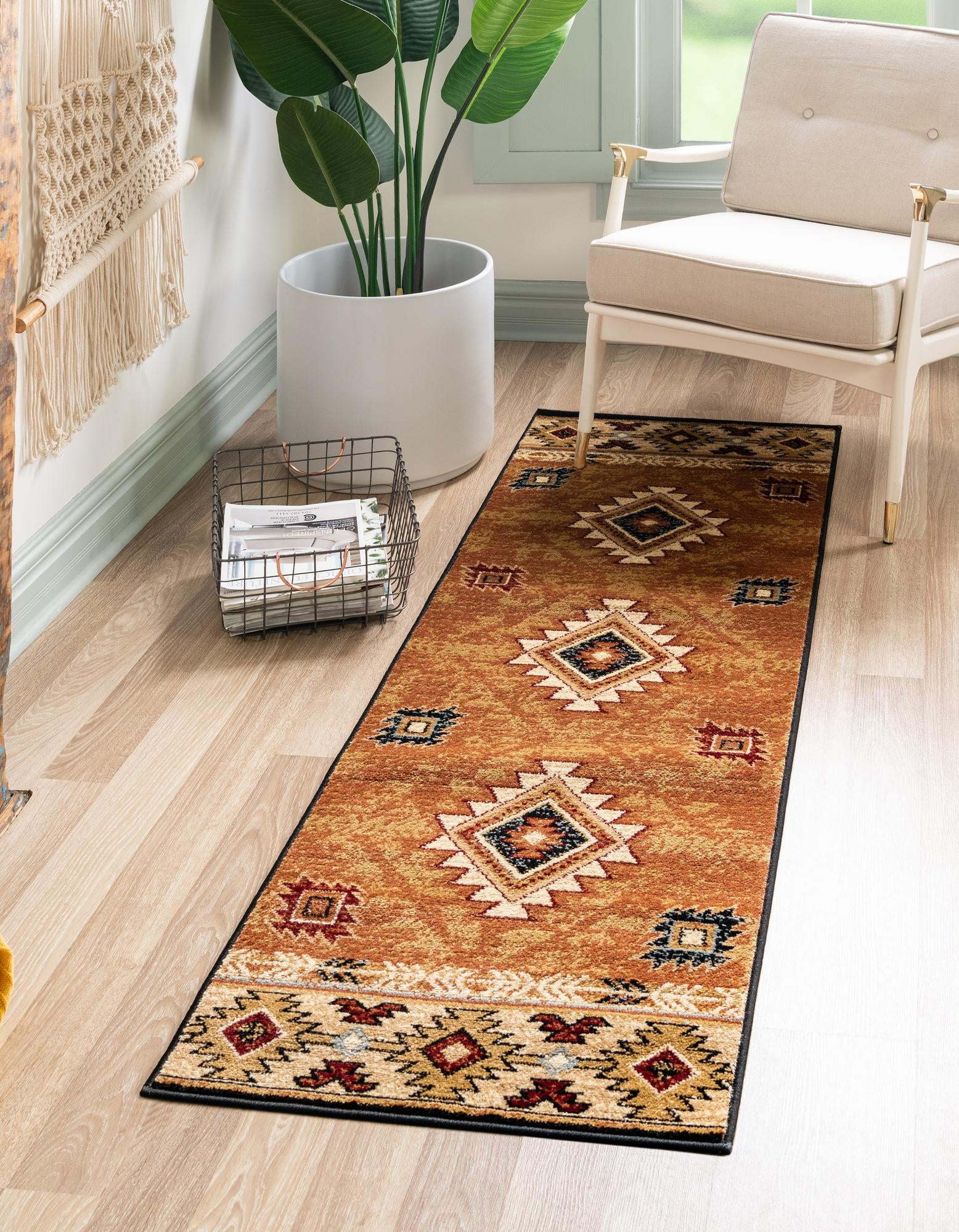 Rugs.com Pioneer Collection Rug – 10 Ft Runner Brick Medium-Pile Rug ...