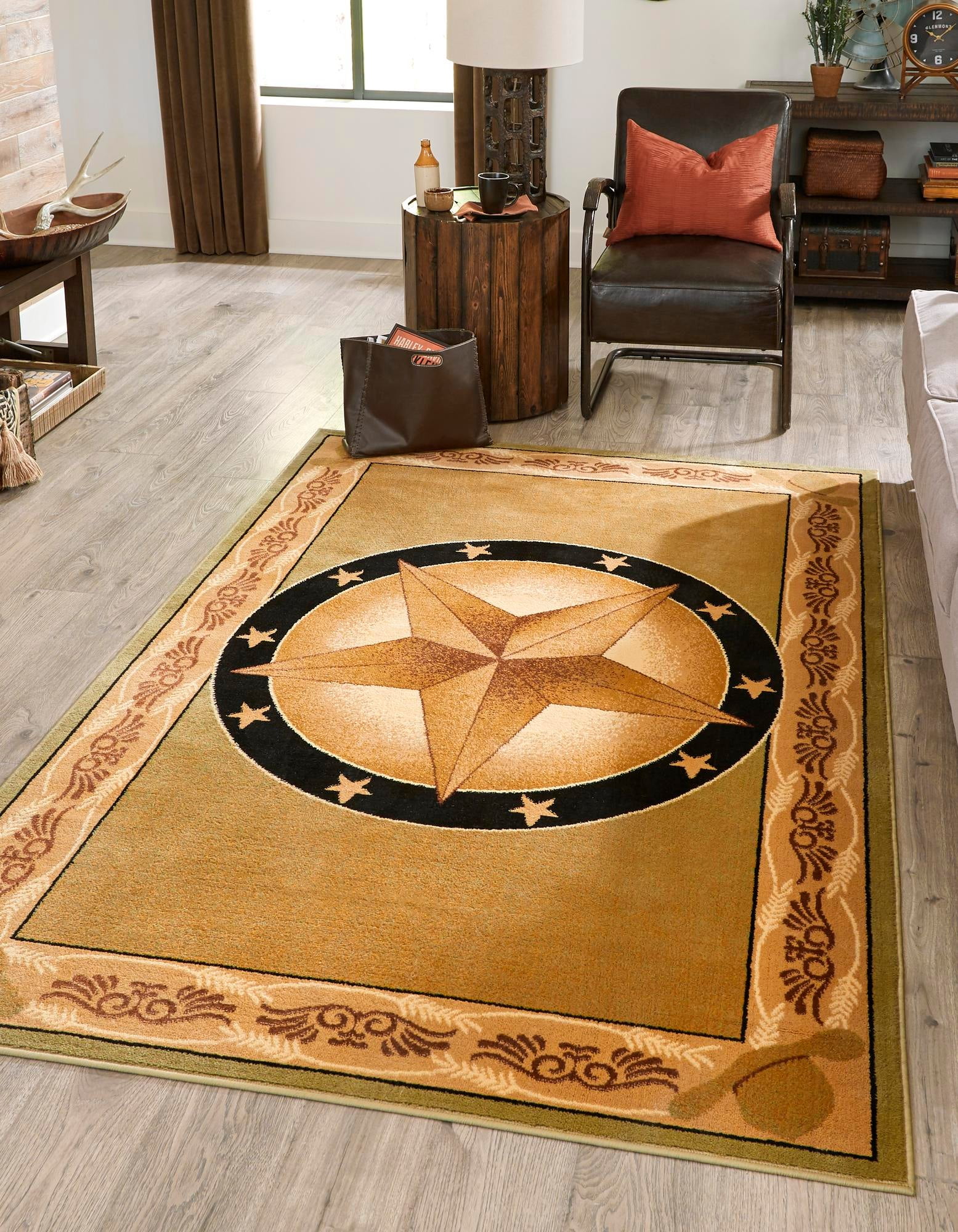 Rugs.com Pioneer Collection Rug – 6' x 9' Green Medium-Pile Rug Perfect ...