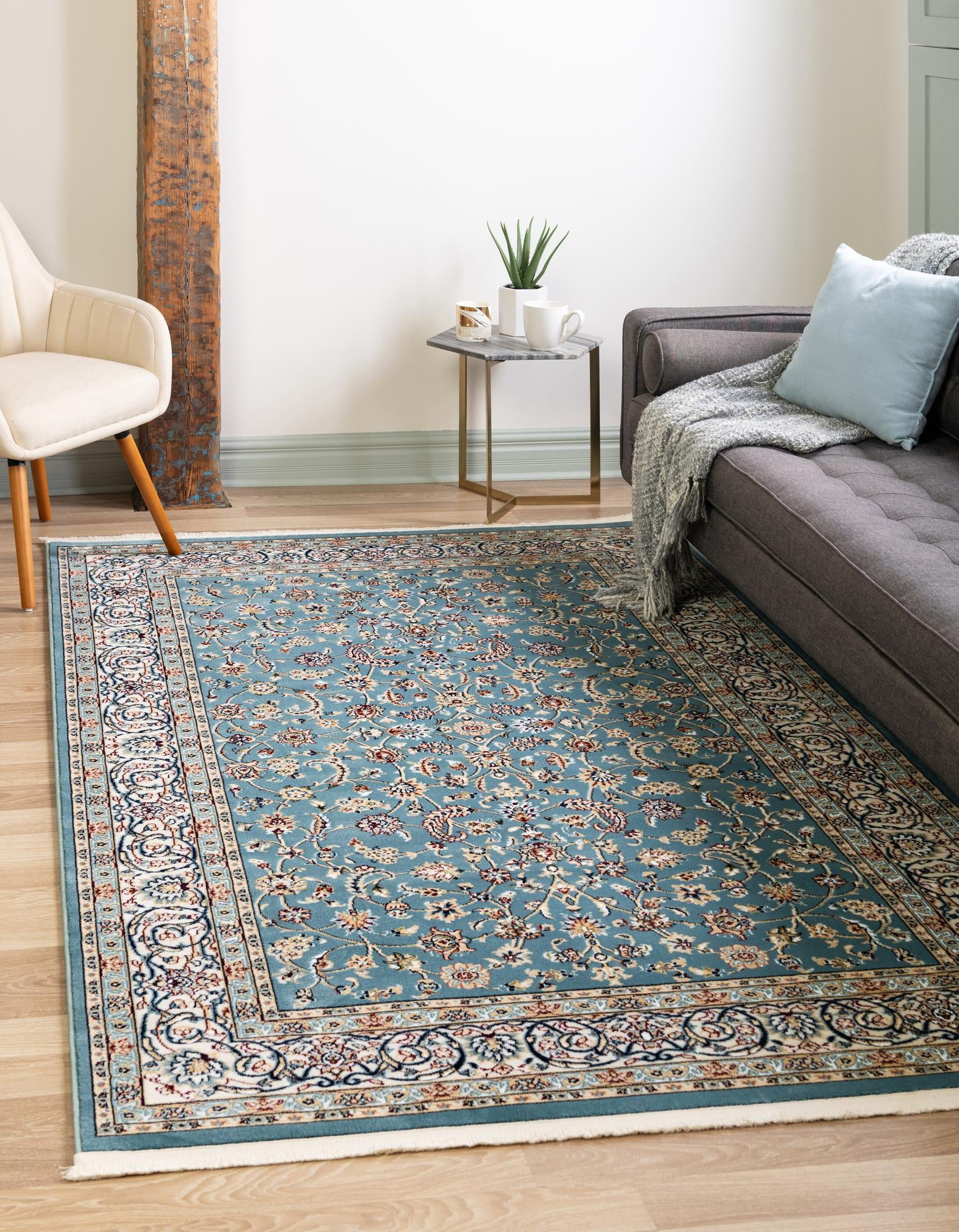 Rugs.com Rabia Collection Rug – 10' x 13' Blue Low Rug Perfect For ...
