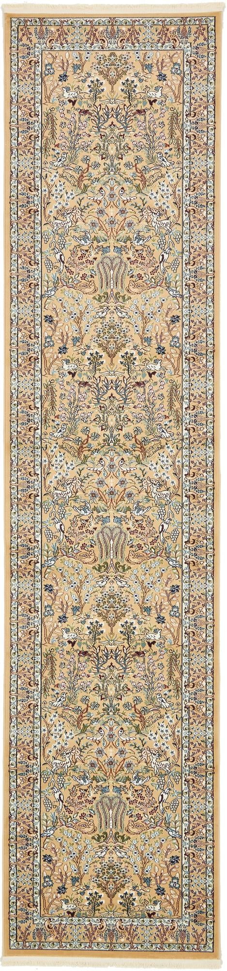 Rugs.com Rabia Collection Rug – 3' x 13' Runner Beige Low Rug Perfect ...