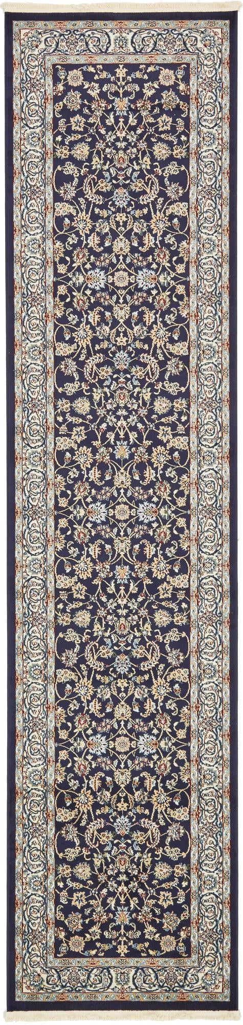 Rugs.com Rabia Collection Rug – 3' x 13' Runner Navy Blue Low Rug ...
