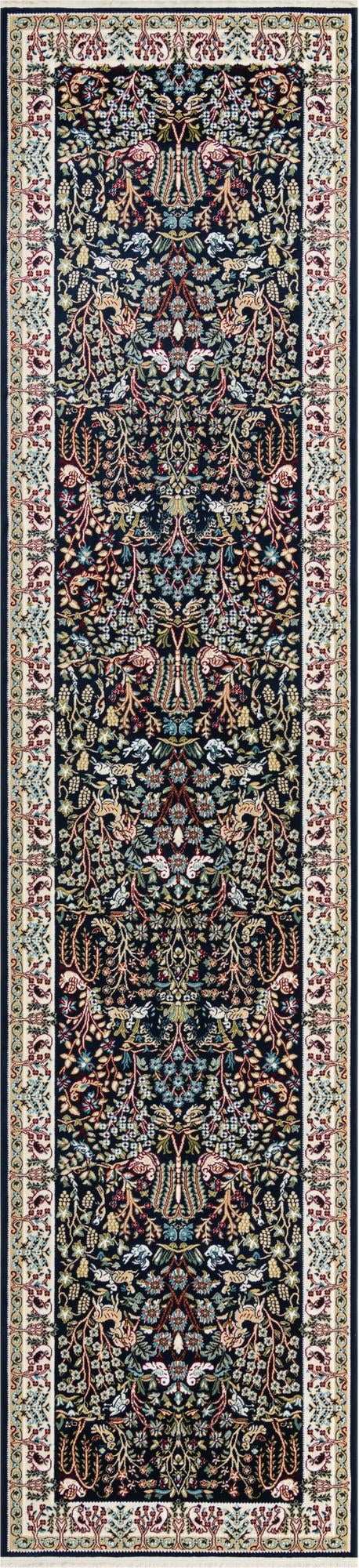 Rugs.com Rabia Collection Rug – 3' x 13' Runner Navy Blue Low Rug ...
