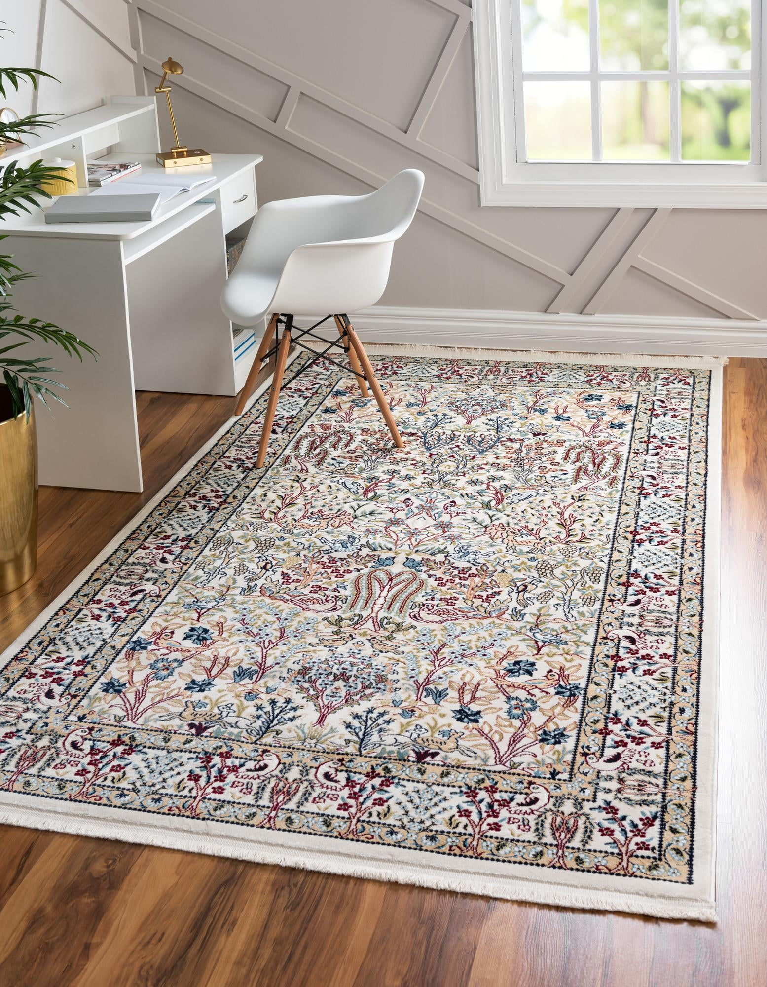 Rugs.com Rabia Collection Rug – 3' x 5' Ivory Low Rug Perfect For ...