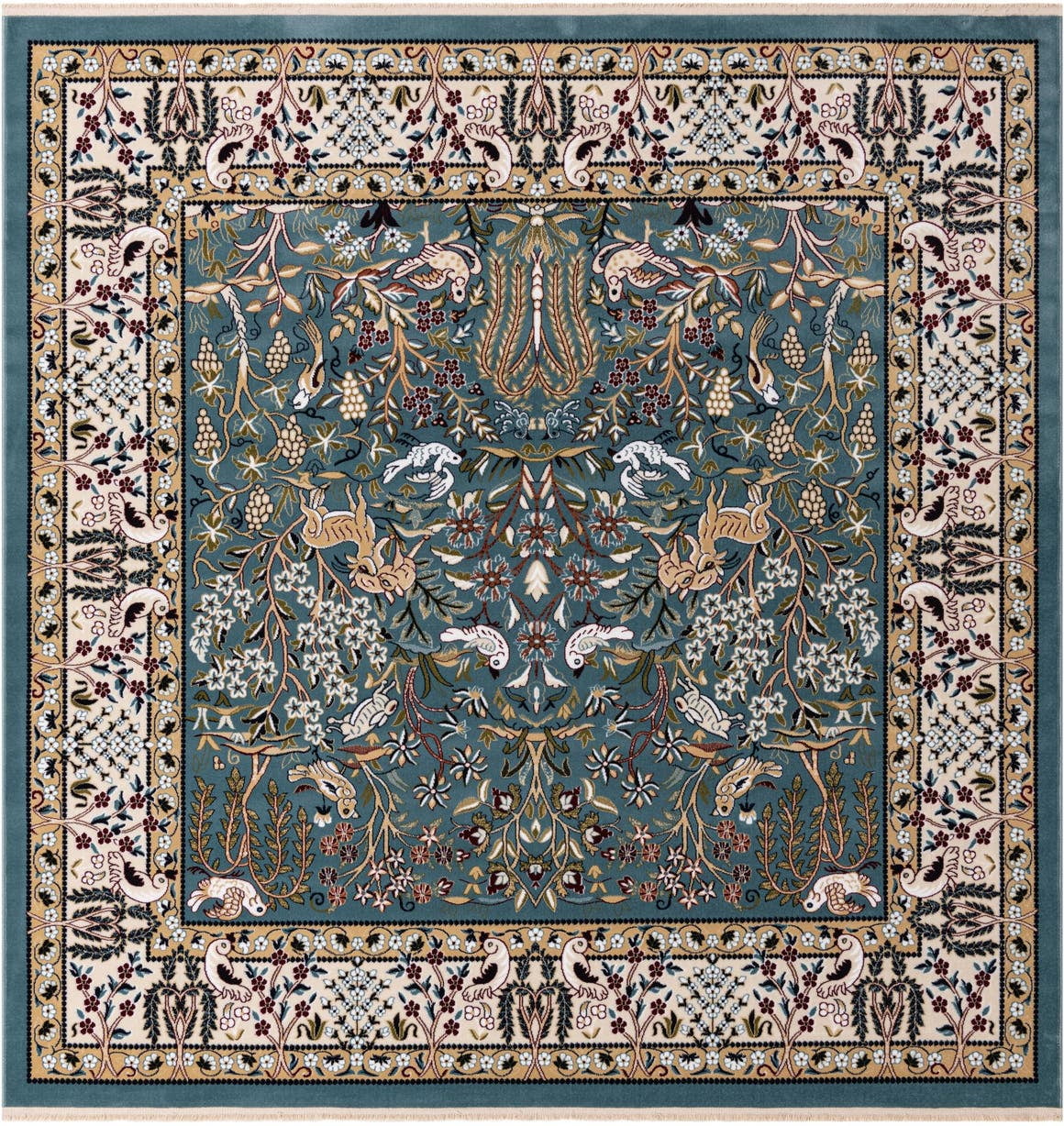 Rugs.com Rabia Collection Rug – 7' 10 Square Blue Low Rug Perfect For ...