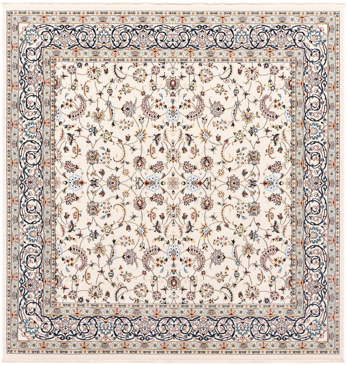 Rugs.com Rabia Collection Rug – 7' 10 Square Ivory Low Rug Perfect For ...
