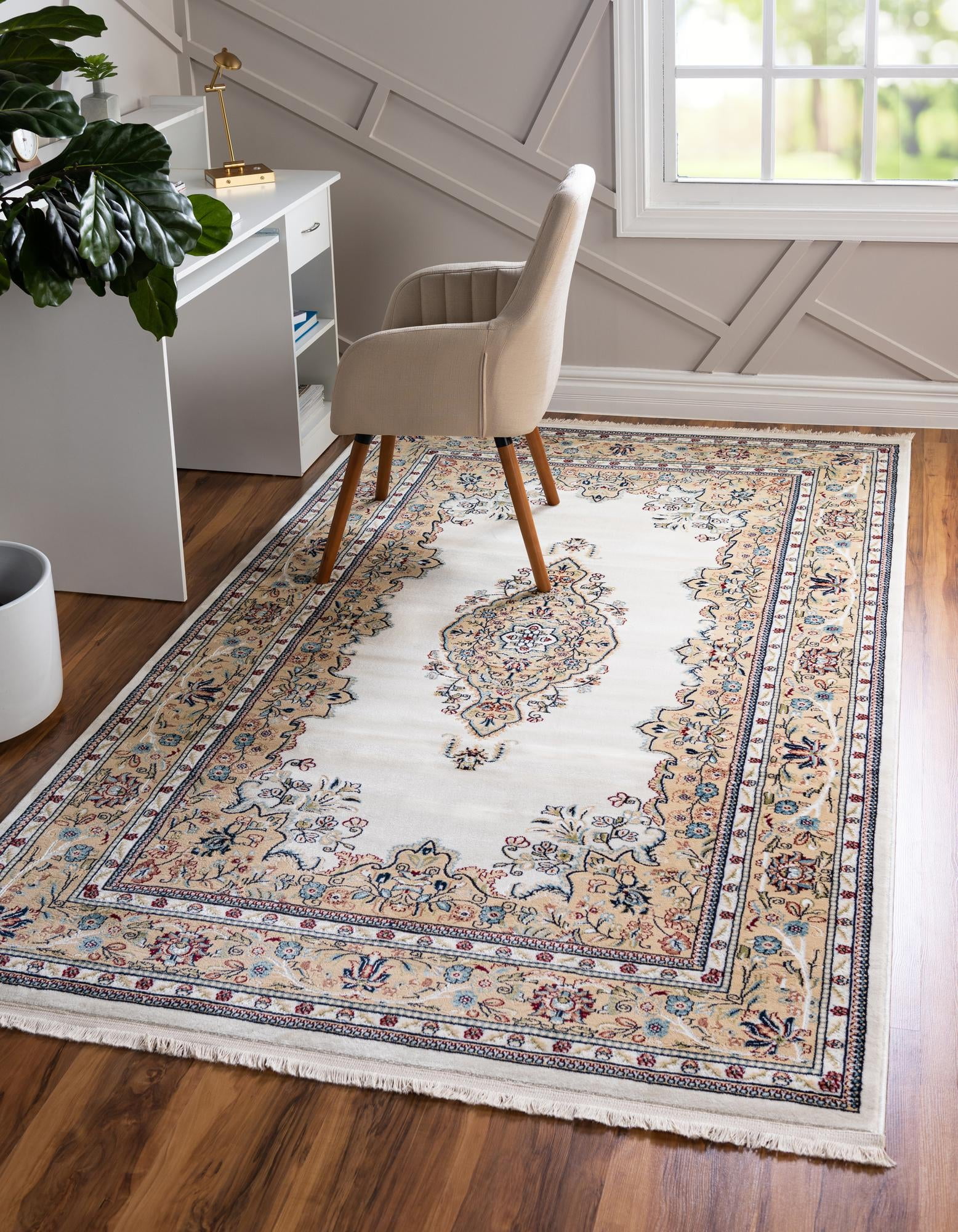 Rugs.com Rabia Collection Rug – 8' x 10' Cream Low Rug Perfect For ...
