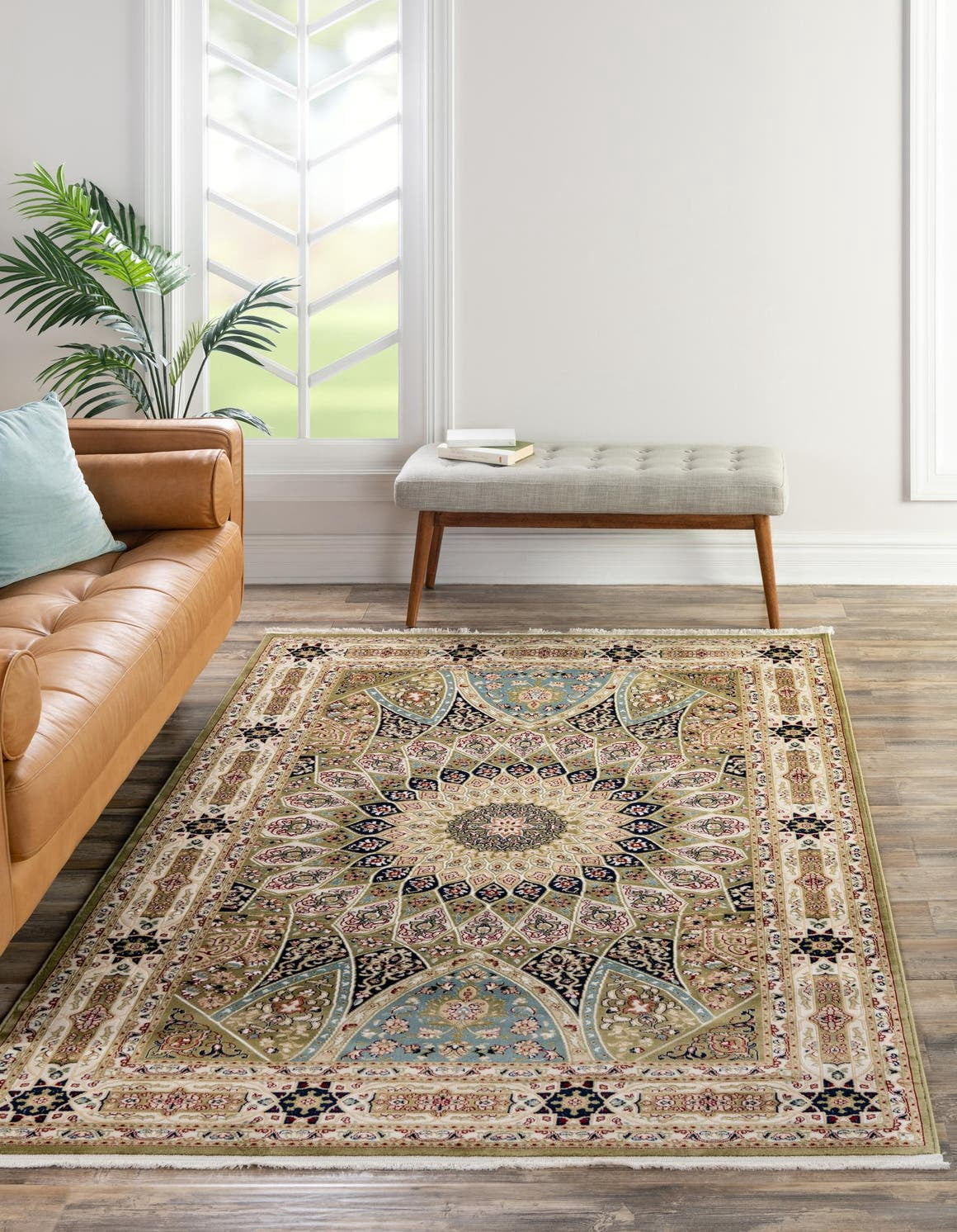 Rugs.com Rabia Collection Rug – 8' x 10' Green Low Rug Perfect For ...