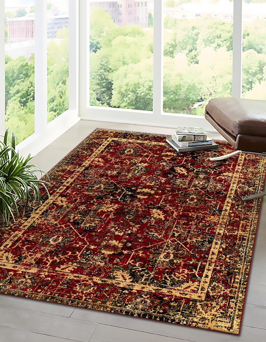 Rugs.com Saturn Collection Rug – 10' x 14' Burgundy Medium Rug Perfect ...