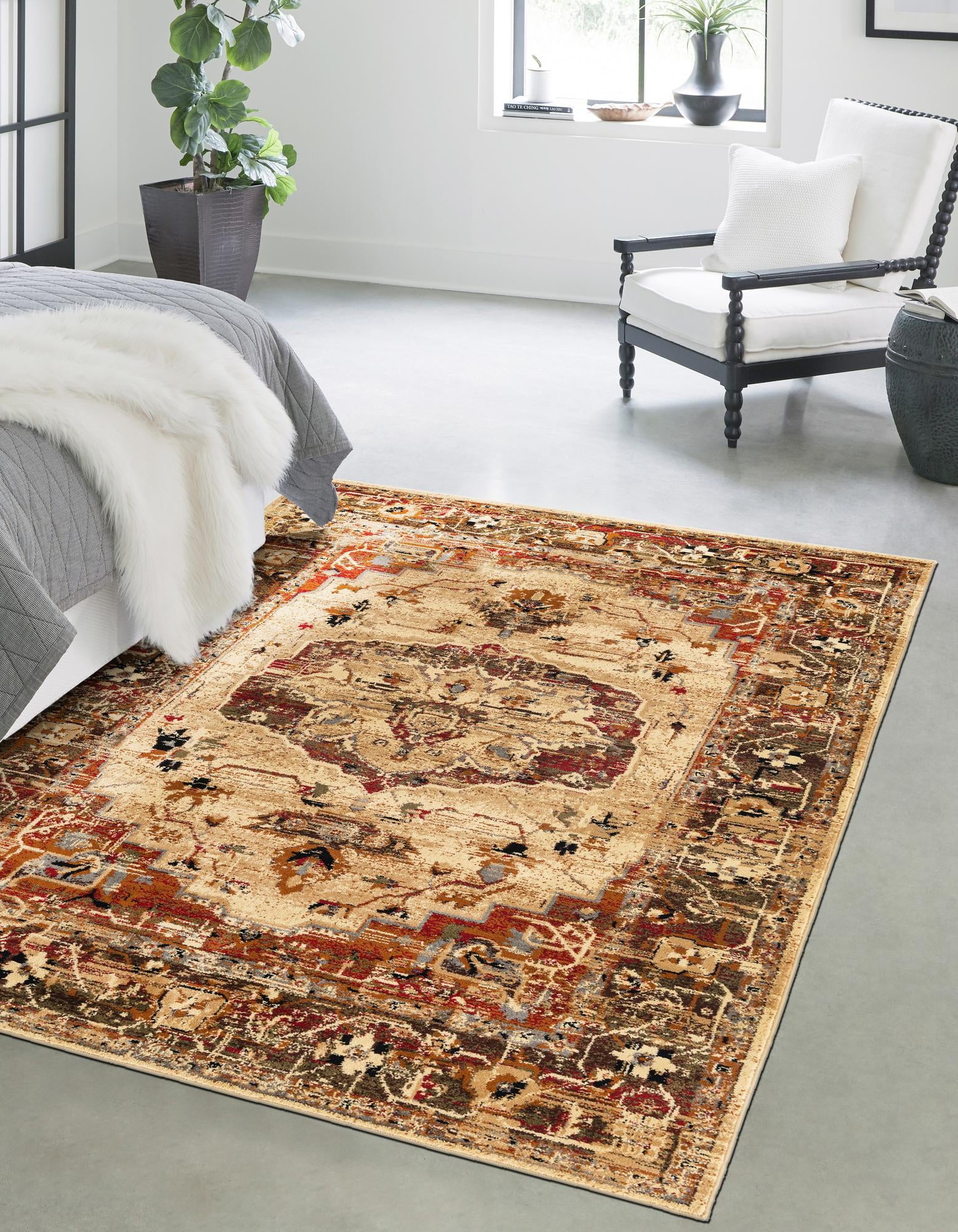 Rugs.com Saturn Collection Rug – 2' x 3' Cream Medium Rug Perfect For ...