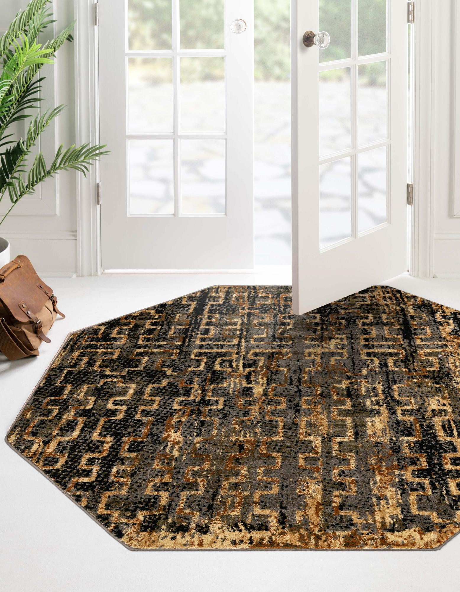 Rugs.com Saturn Collection Rug – 8 Ft Octagon Blue Medium Rug Perfect ...