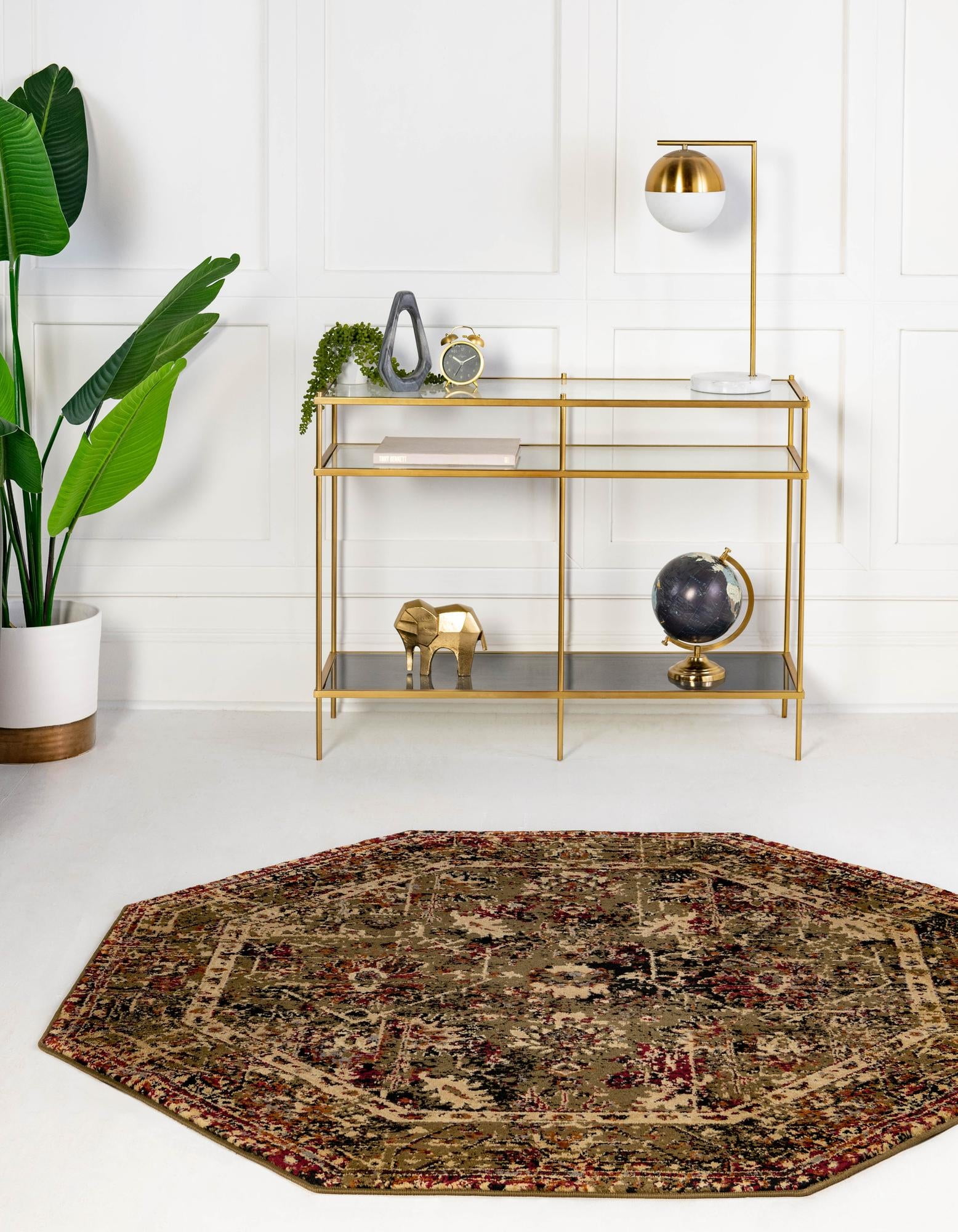 Rugs.com Saturn Collection Rug – 8 Ft Octagon Green Medium Rug Perfect ...