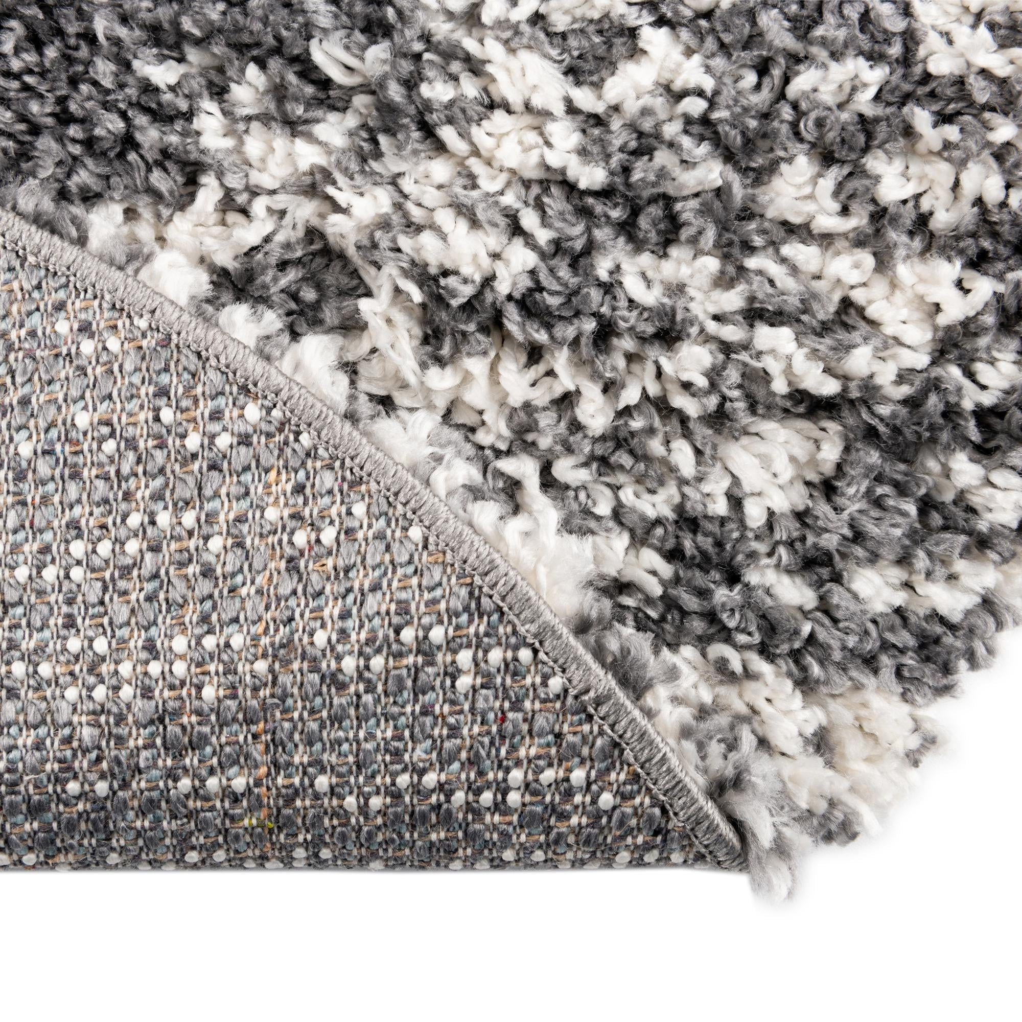 Rugs.com Serenity Shag Collection Rug – 5 Ft Round Gray Shag Rug ...