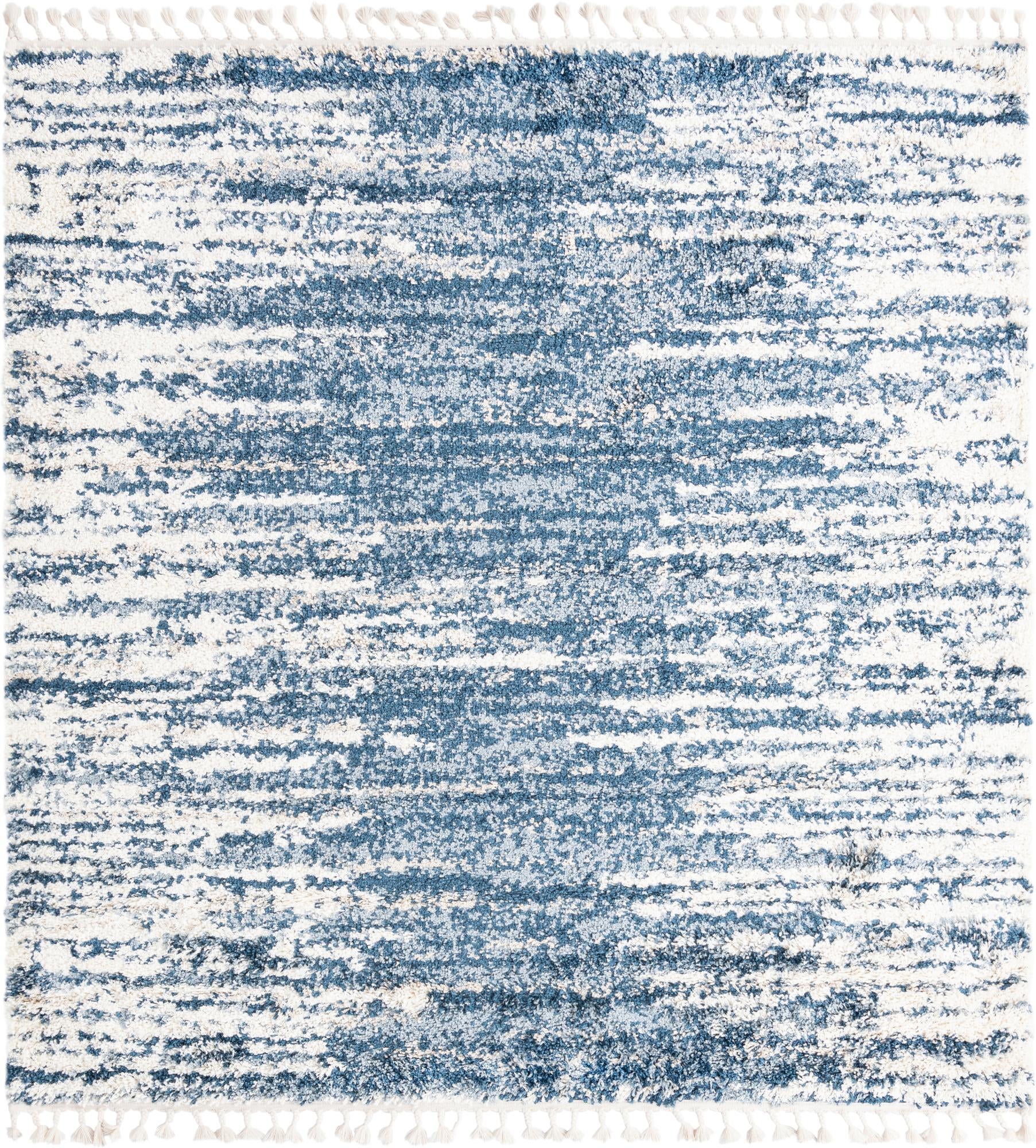 Rugs.com Serenity Shag Collection Rug – 8 Ft Square Blue Shag Rug ...