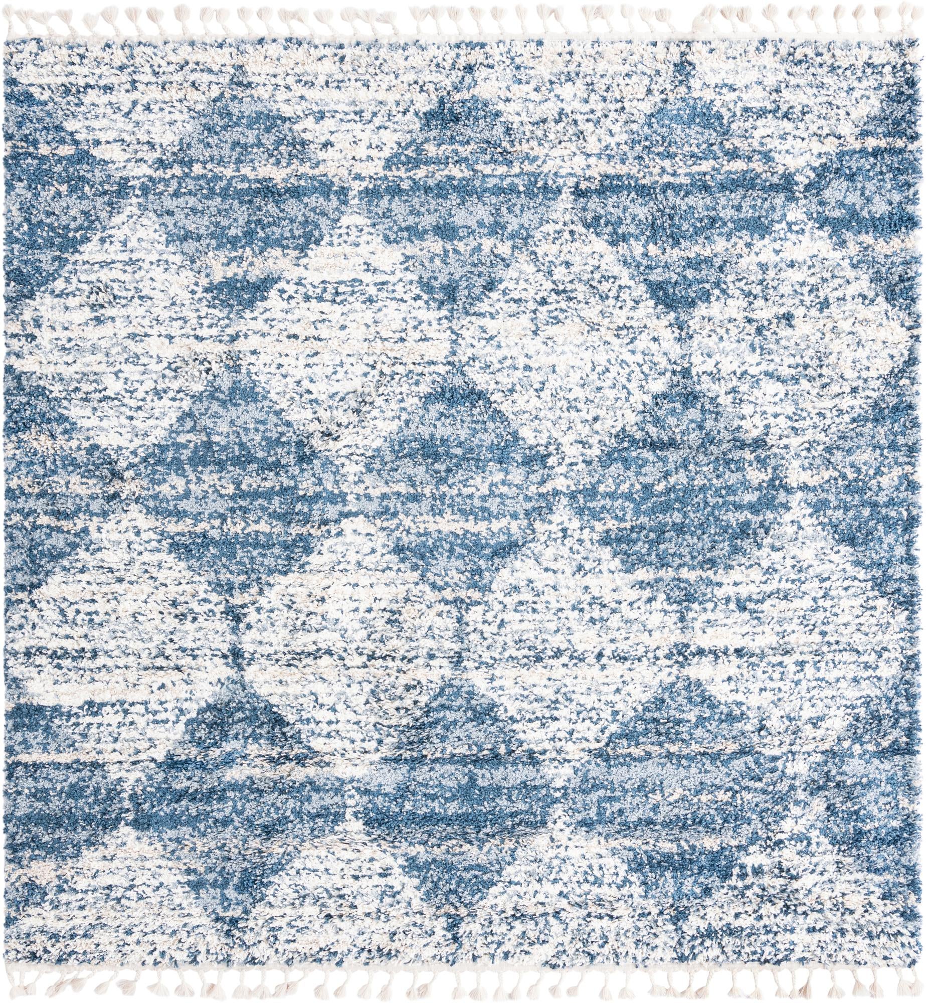 Rugs.com Serenity Shag Collection Rug – 8 Ft Square Blue Shag Rug ...
