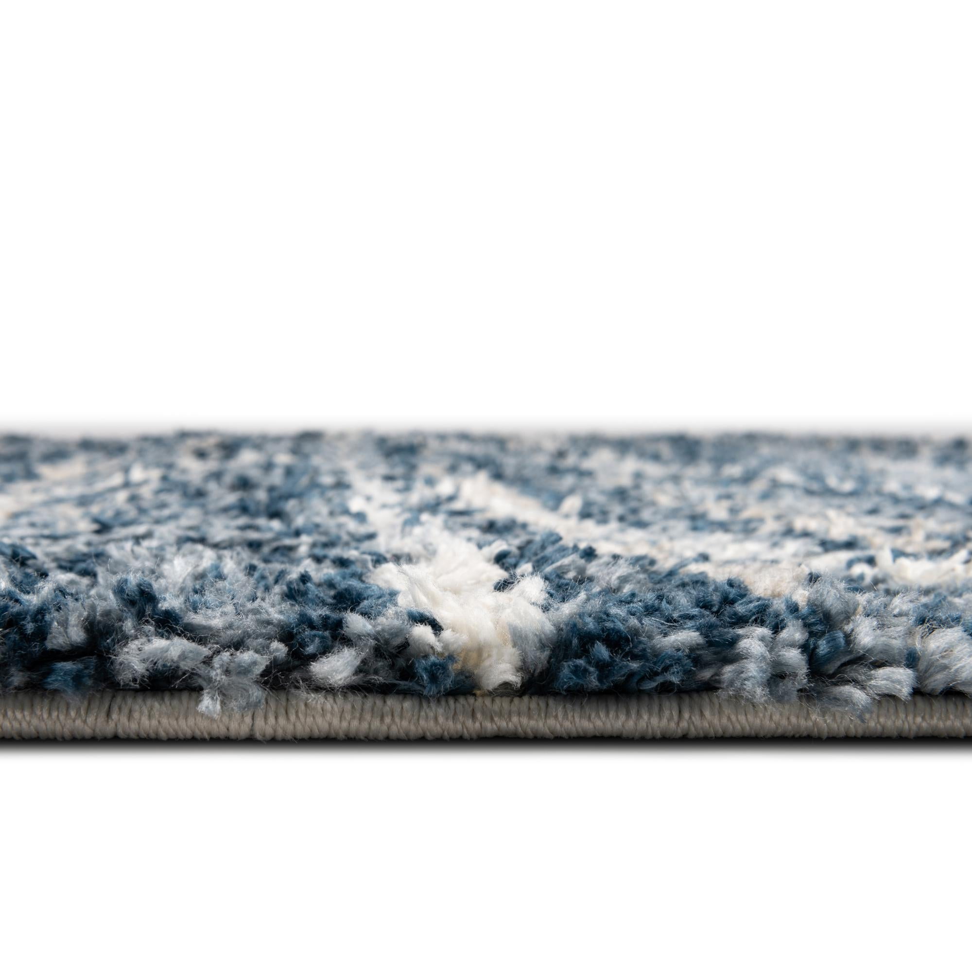 Rugs.com Serenity Shag Collection Rug – 8' x 10' Blue Shag Rug Perfect ...