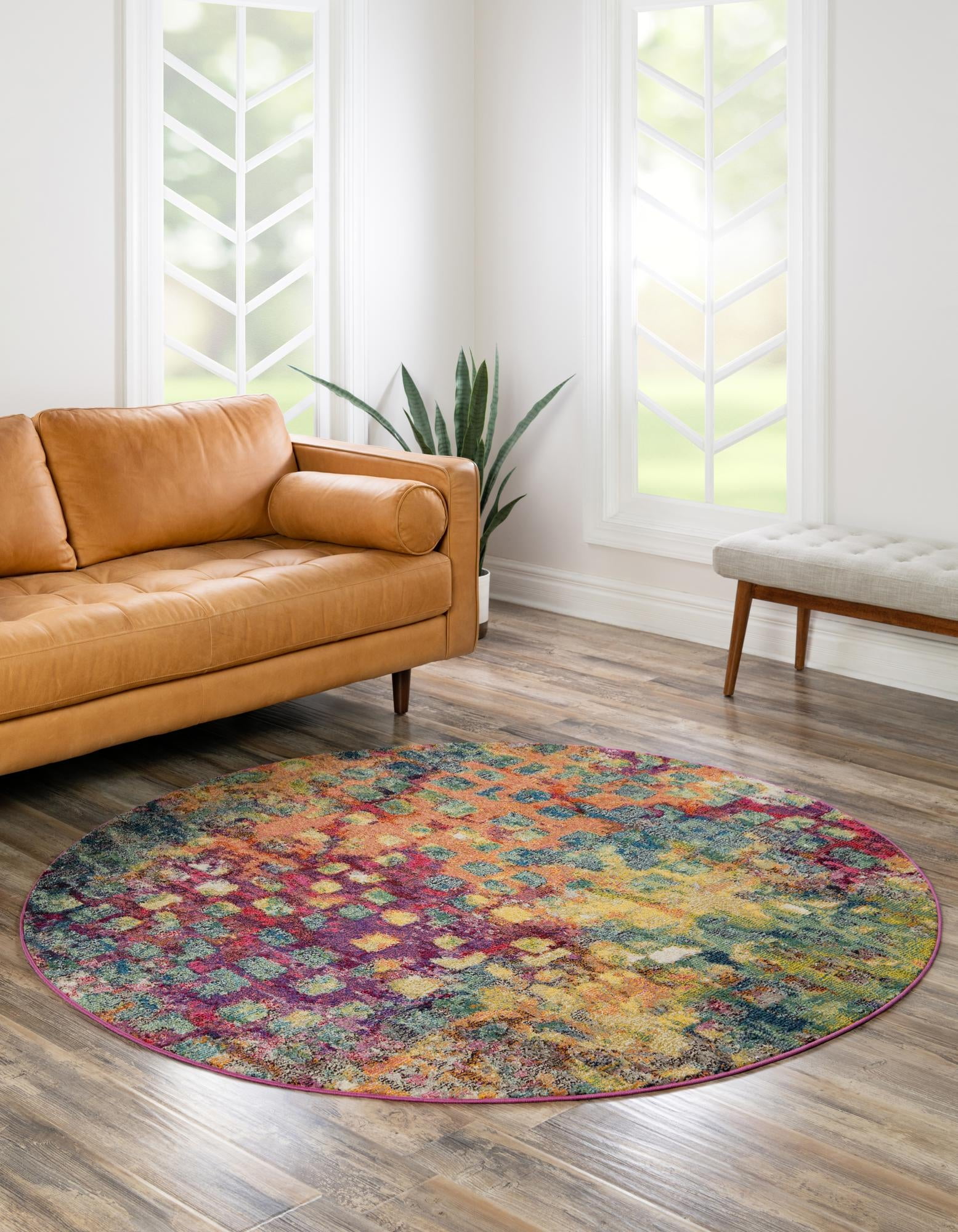 Rugs.com Sevilla Collection Rug – 4 Ft Round Multi Medium Rug Perfect ...