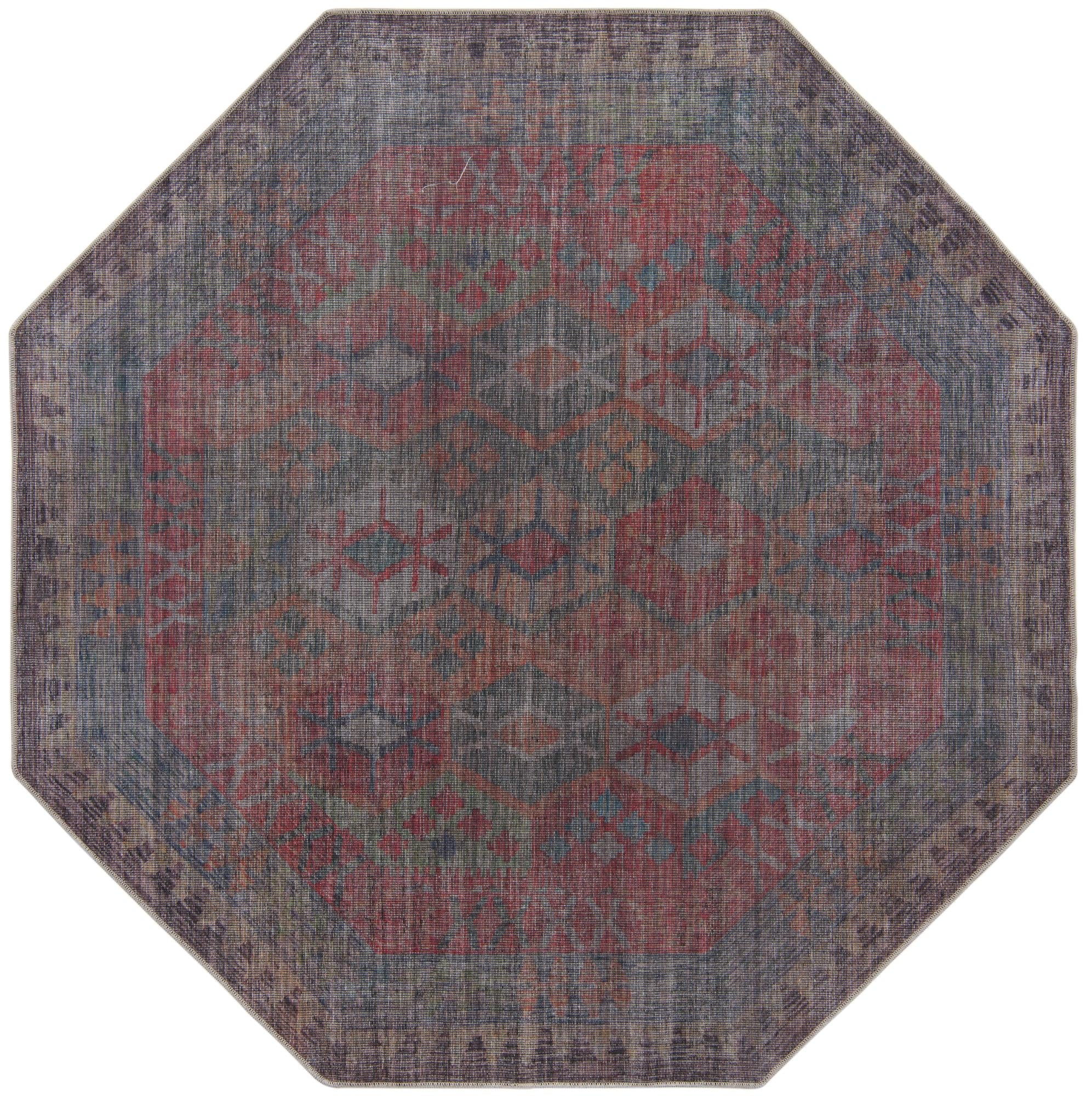 Rugs.com Sisu Collection Washable Rug – 8 Ft Octagon Blue Flatweave Rug ...