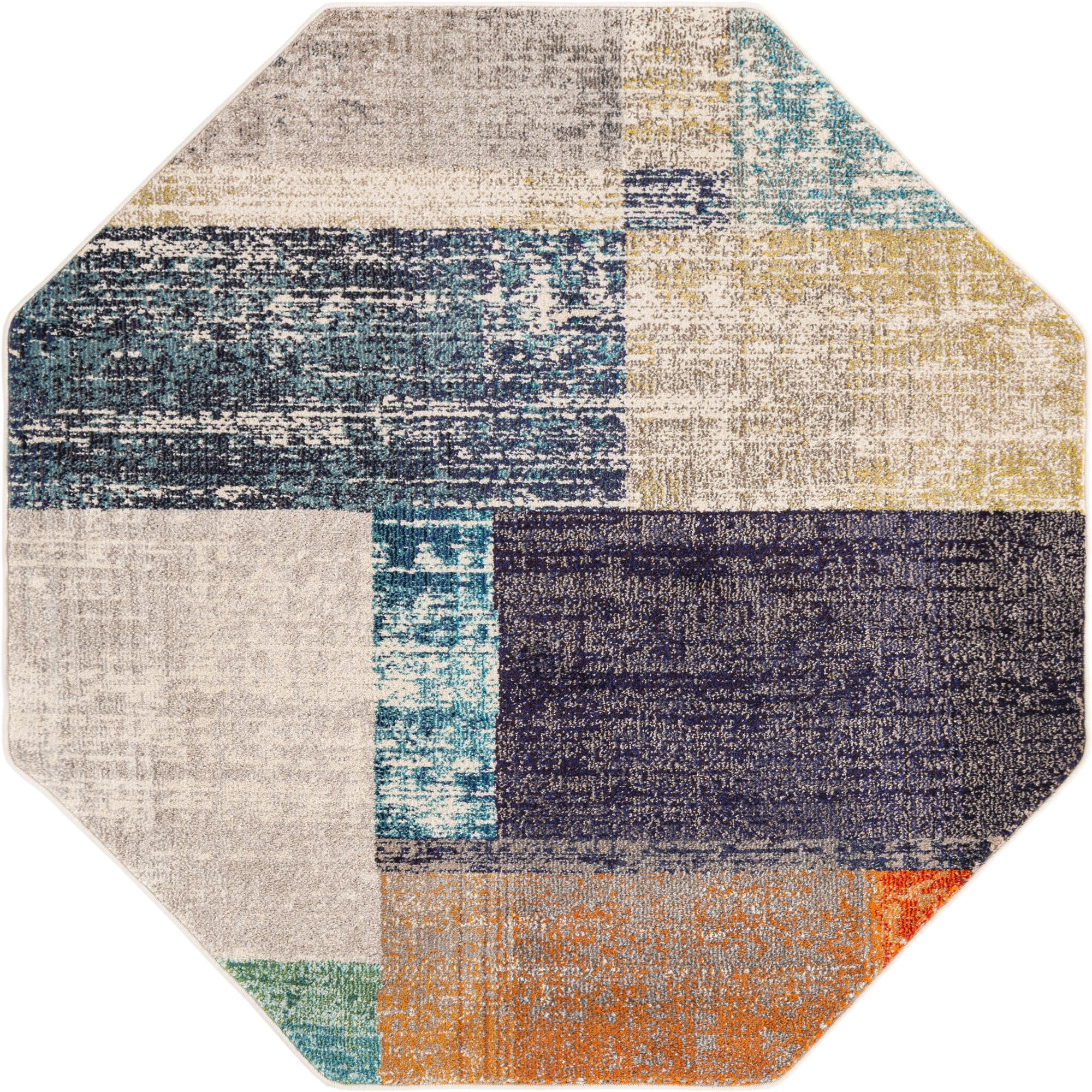 Rugs.com Vivid Collection Rug – 5 Ft Octagon Multi Medium-Pile Rug ...