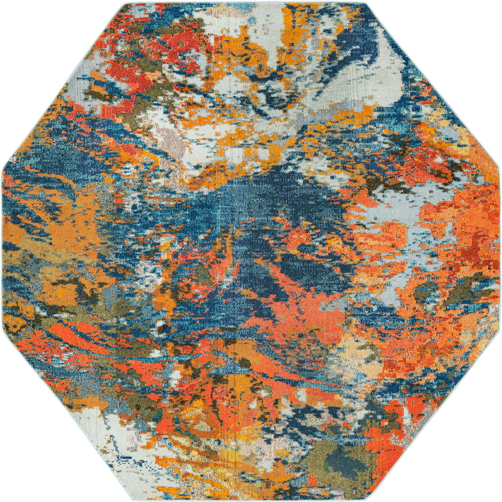 Rugs.com Vivid Collection Rug – 8 Ft Octagon Multi Medium-Pile Rug ...