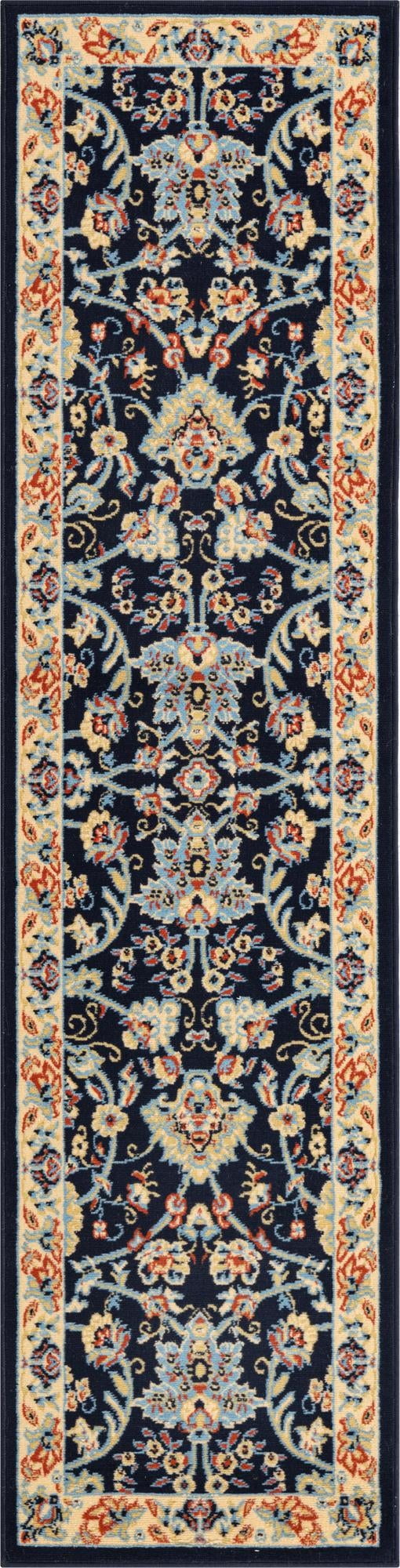 Rugs.com Yasmin Collection Rug – 8 Ft Runner Navy Blue Medium Rug ...
