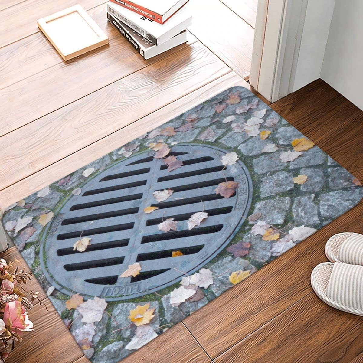 Rugs for Bedroom Aesthetic 3D Traps Manhole Cover Doormat Bathroom ...