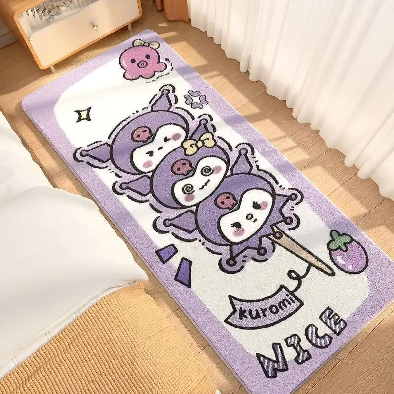Rugs for Bedroom Plush Fluffy Pochacco Melody Cinnamoroll Kuromi Carpet ...