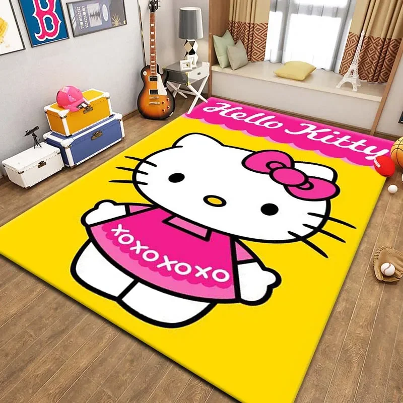 Rugs for Playroom Cartoon Hello Kitty Pattern Area Mat, Cute Cartoon ...