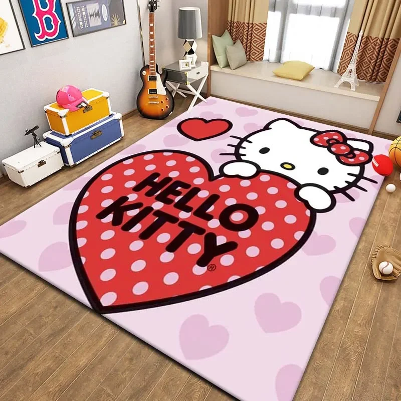 Rugs for Playroom Cartoon Hello Kitty Pattern Area Mat, Cute Cartoon ...