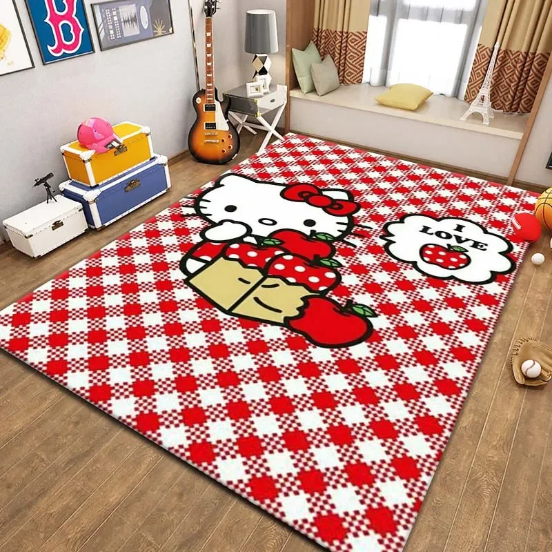 Rugs for Playroom Cartoon Hello Kitty Pattern Area Mat, Cute Cartoon ...